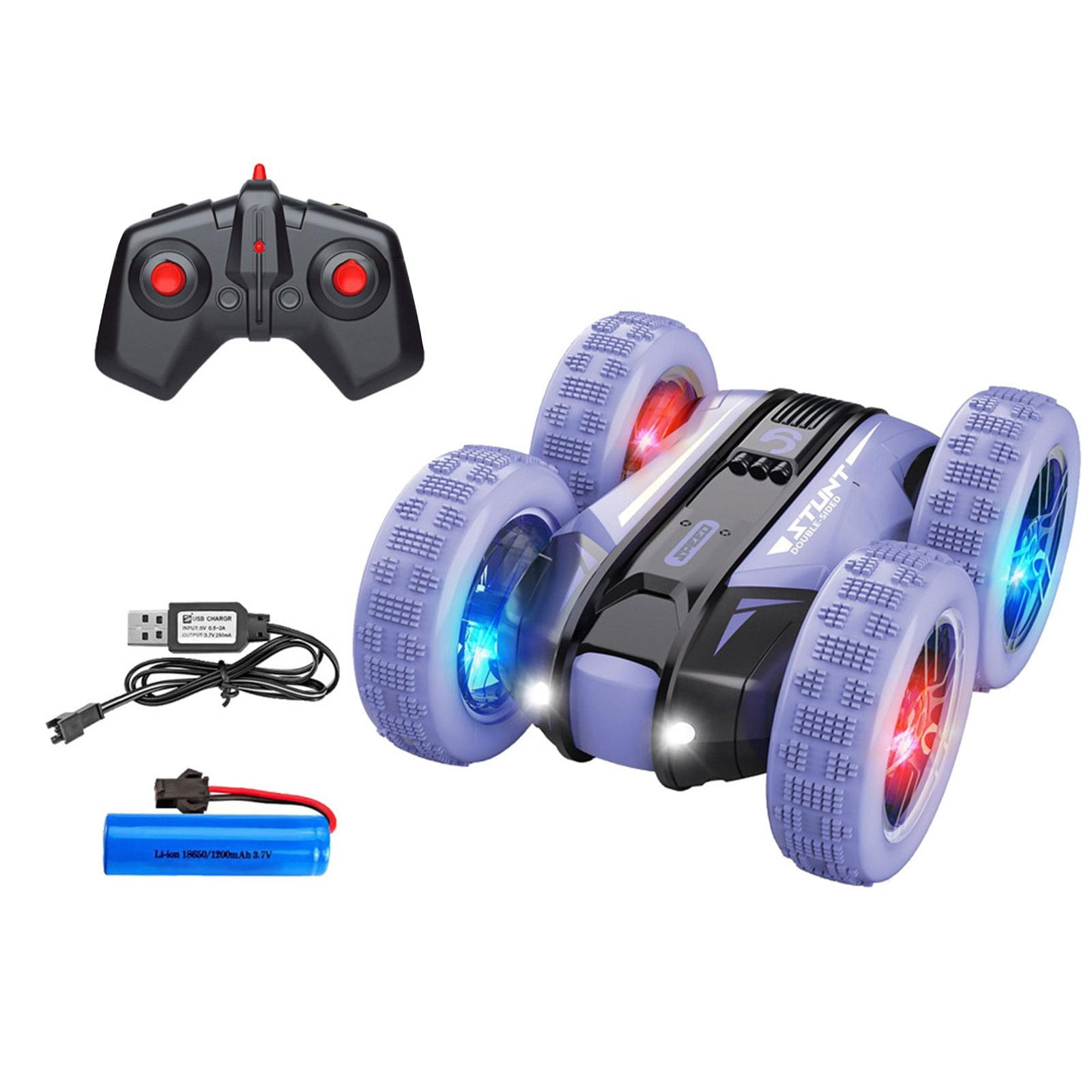 Mfigree Rc Stunt Cars: Double 360°Flip Rotating 4WD Race Car Toy For ...