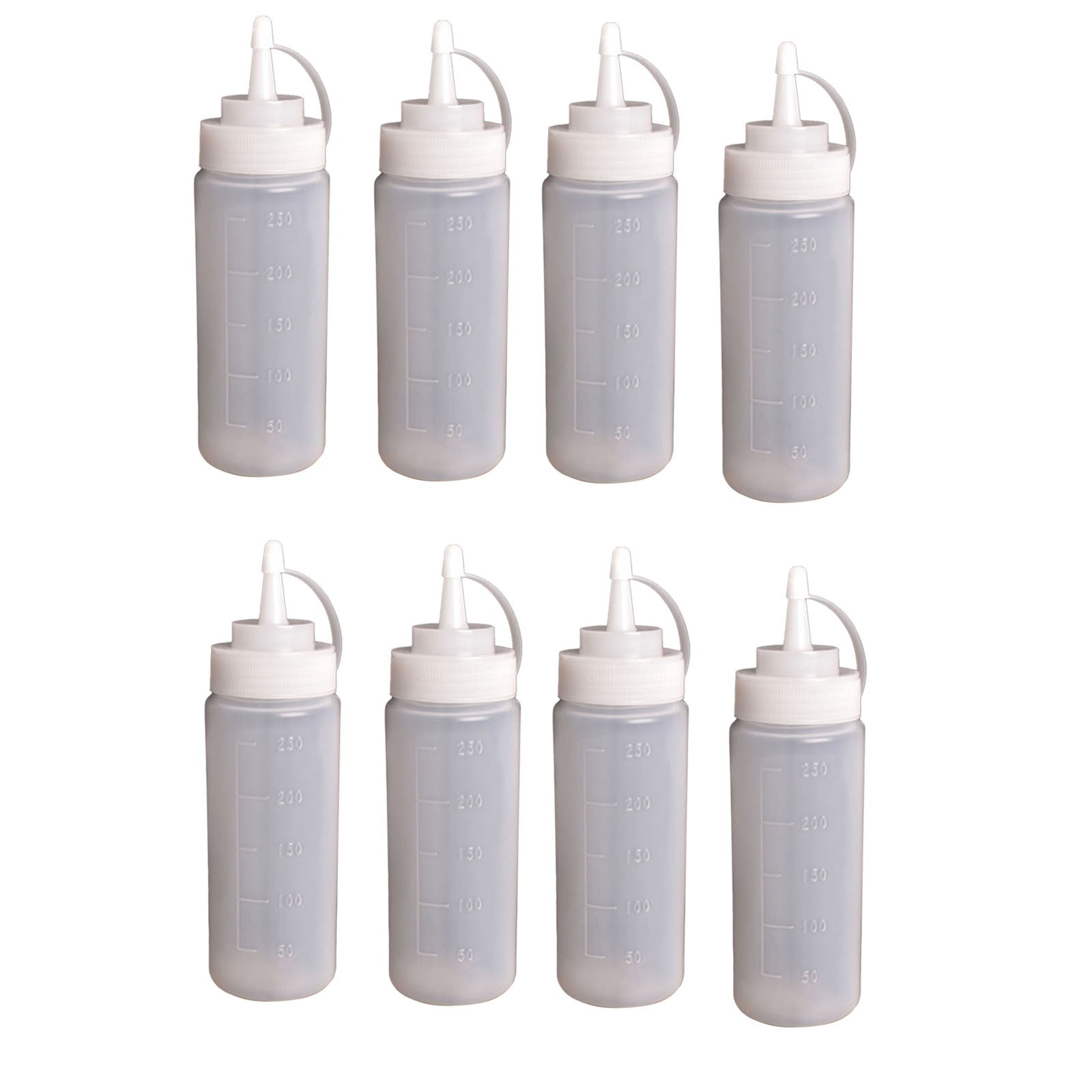 Mfigree Reusable 8 Pack 8 Oz Plastic Squirt Condiment Bottles with On ...