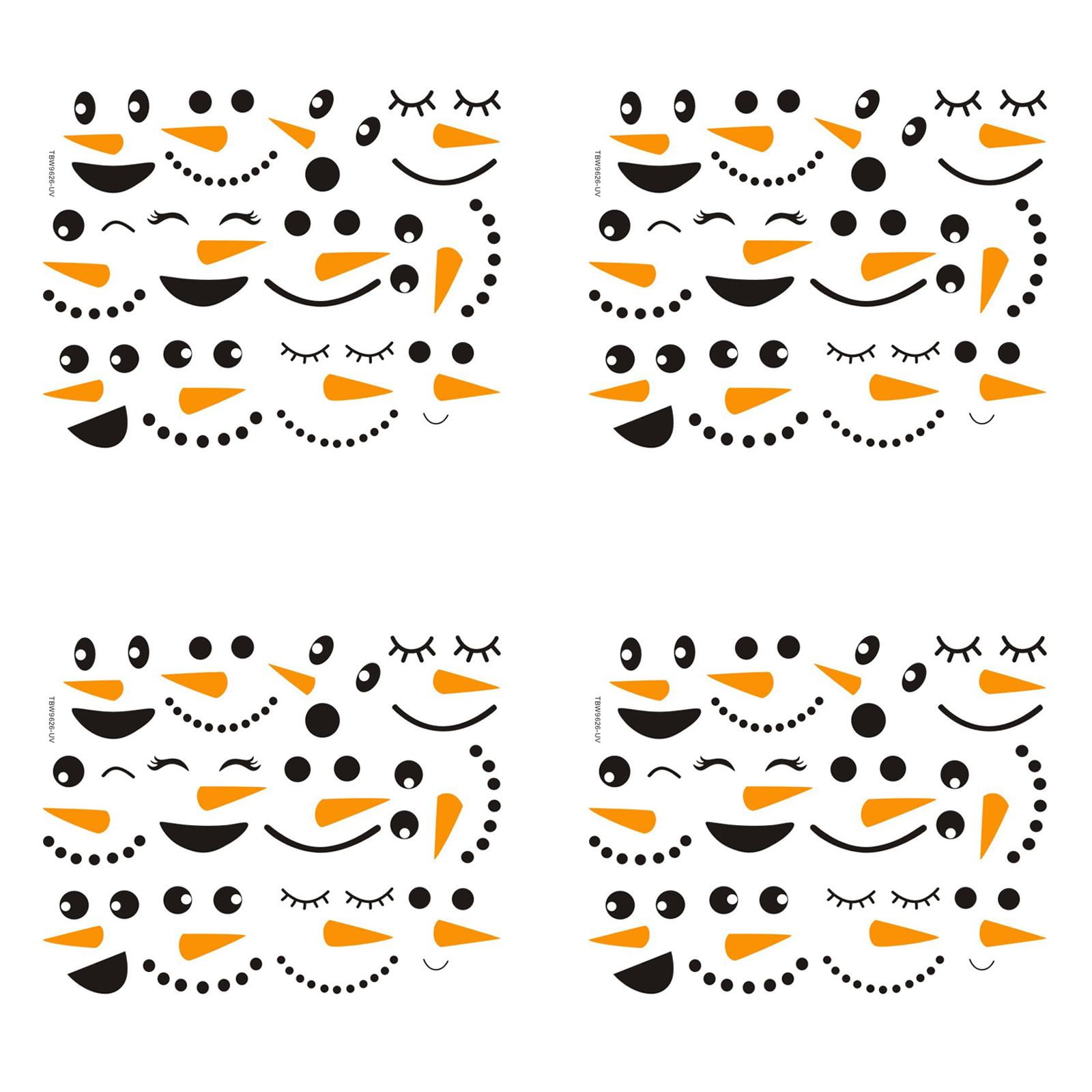 Mfigree Snowman Face Stickers Snowman Decals Christmas Wall Decals ...