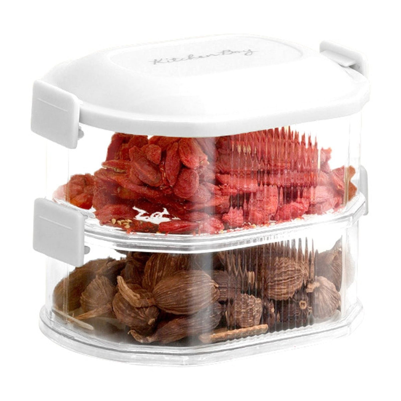 Mfigree Stackable Condiment Jar Set, Clear Glass Jar Stainless Steel ...