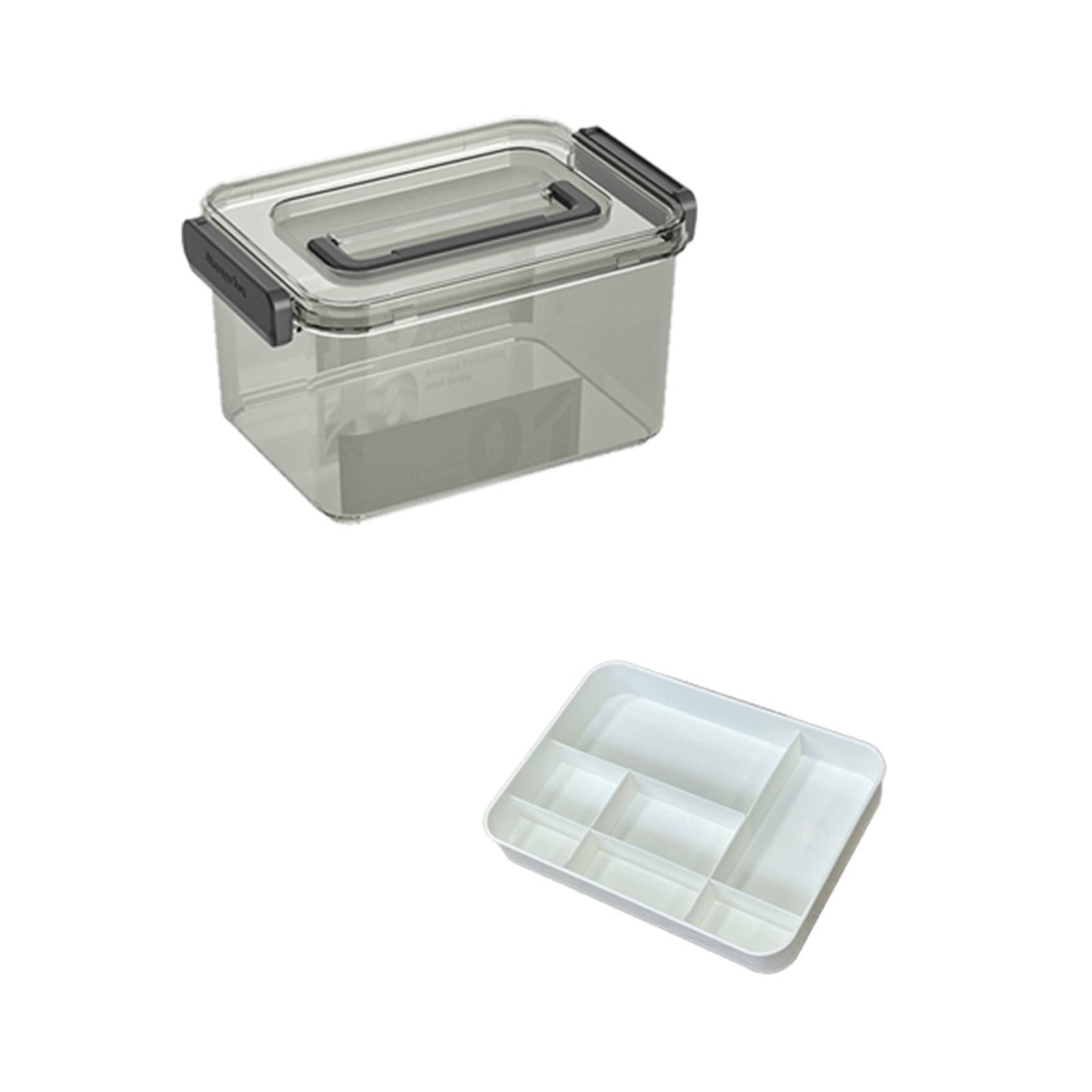 Mfigree Transparent Plastic Empty Multipurpose Tackle Box with Gray ...