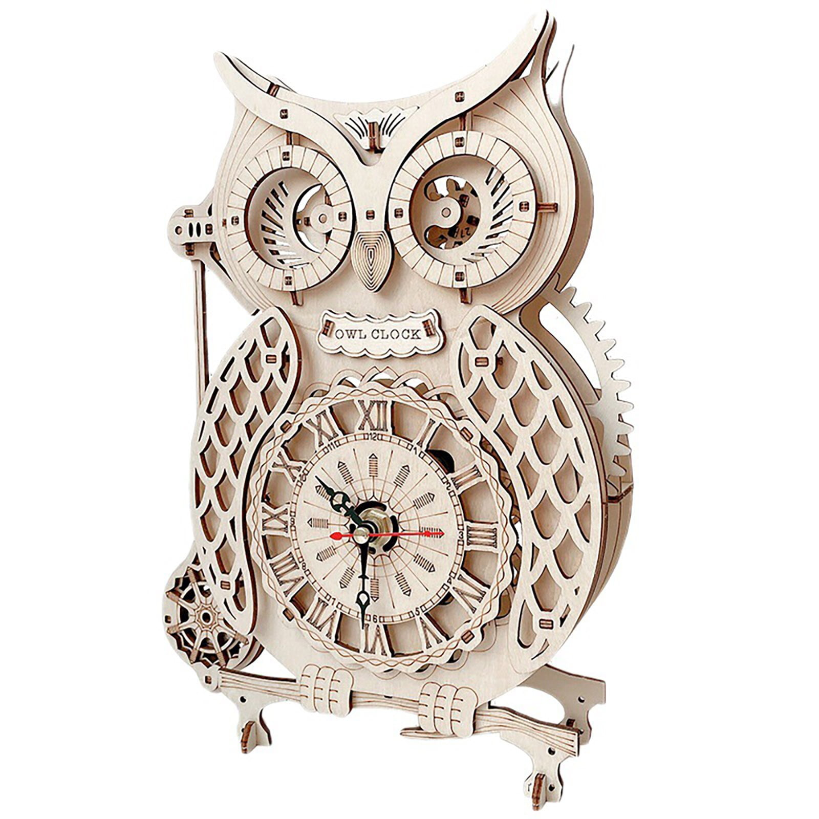 Mfigree Upgraded 3D Wooden Puzzle Owl Clock, DIY Home Decoration Cut ...