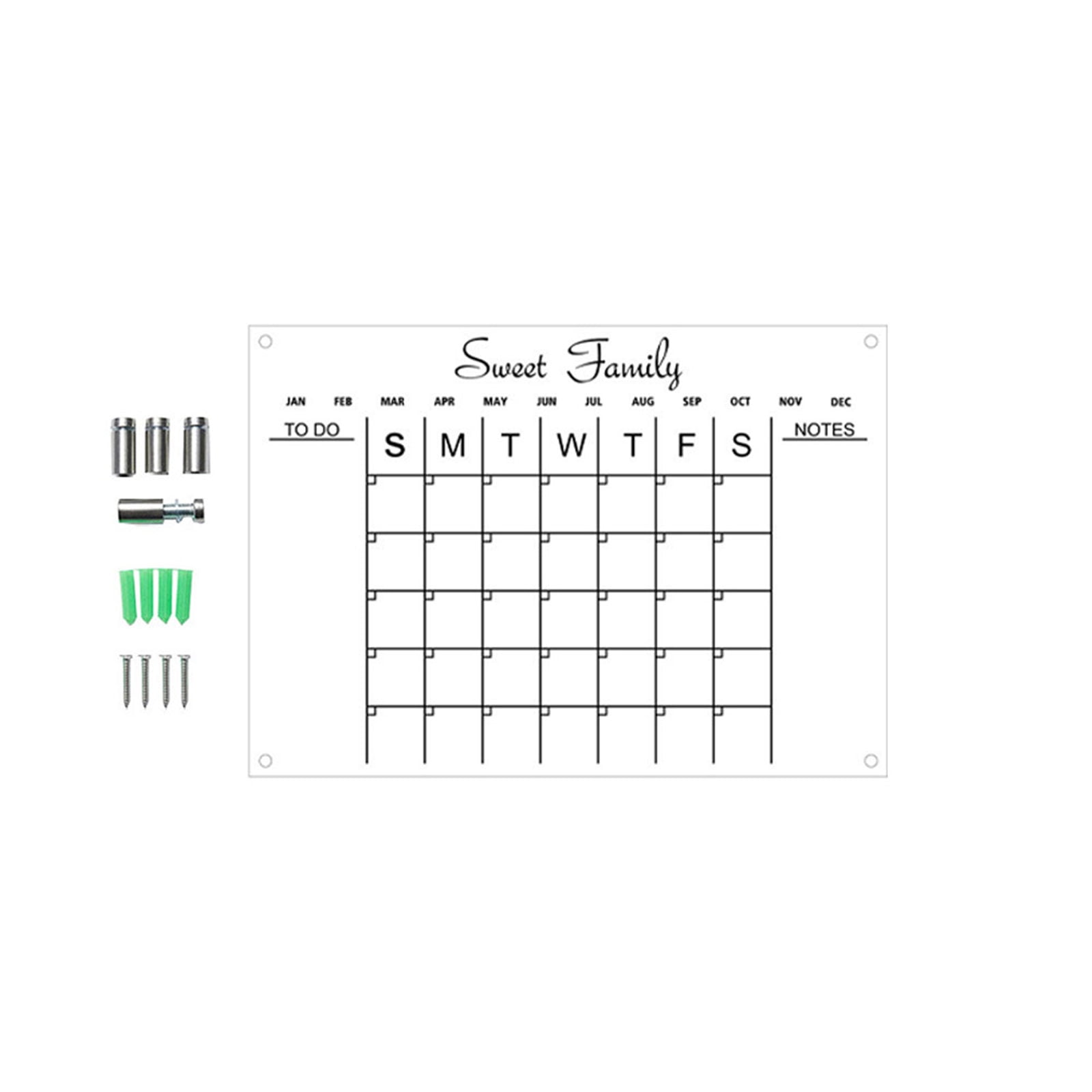 Mfigree Wall Acrylic Weekly Planner Board Clear Dry Erases Calendar ...
