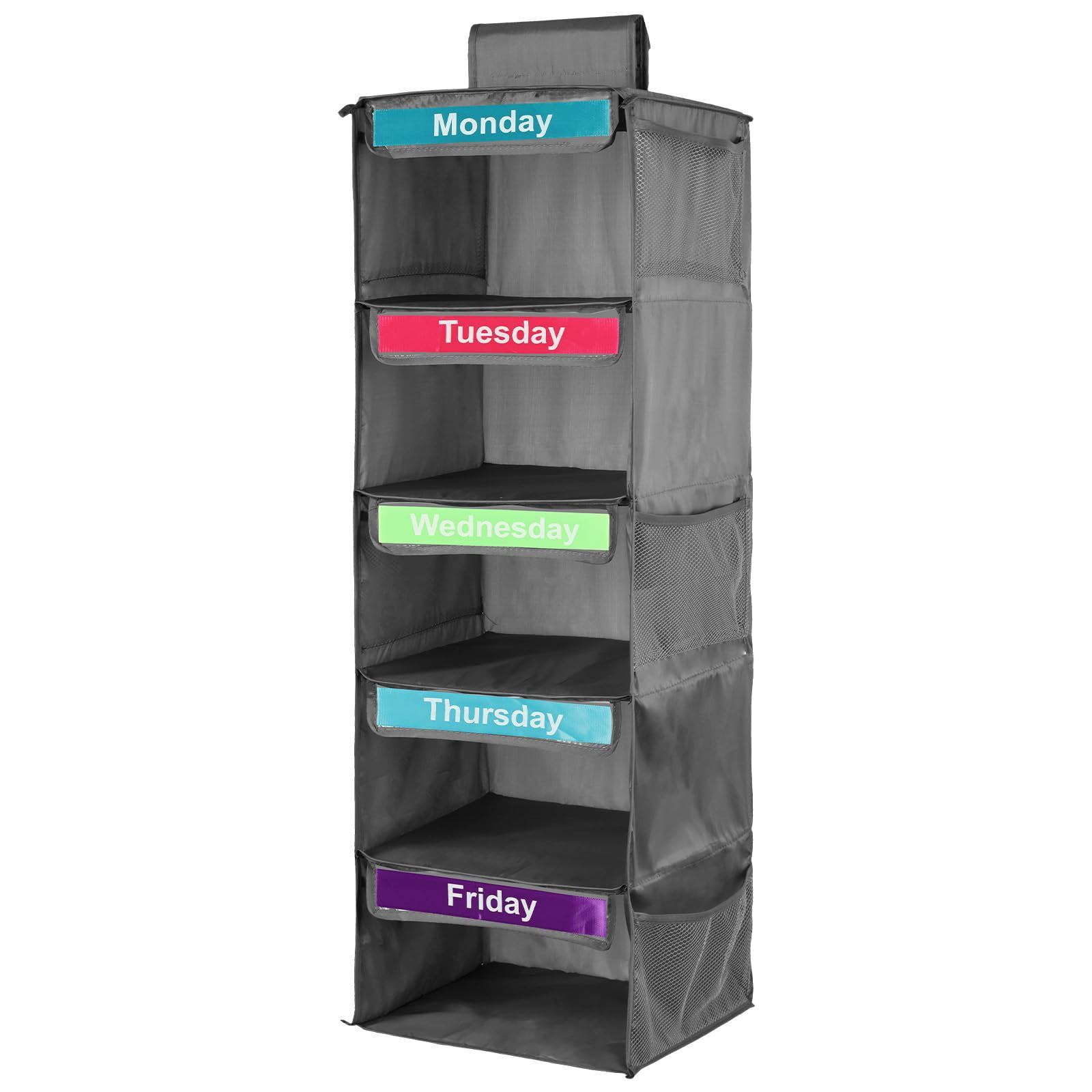 Mfigree Weekly/Weekday Clothes Organizer, 5 Racks Weekly Hanging Closet ...