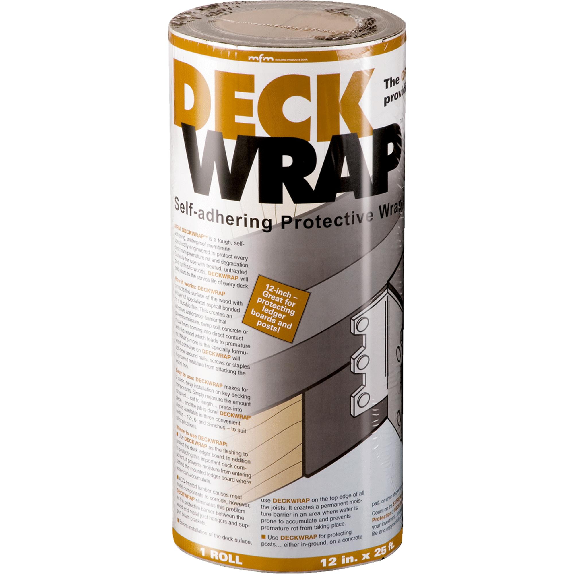 Mfm Building Products DeckWrap Deck Flash Barrier - Polyethylene, Black ...