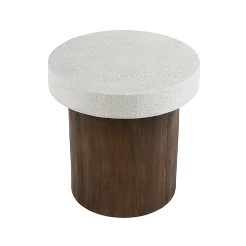 MgO Concrete End Side Table, Archaistic Cylindrical Patio Side Table ...