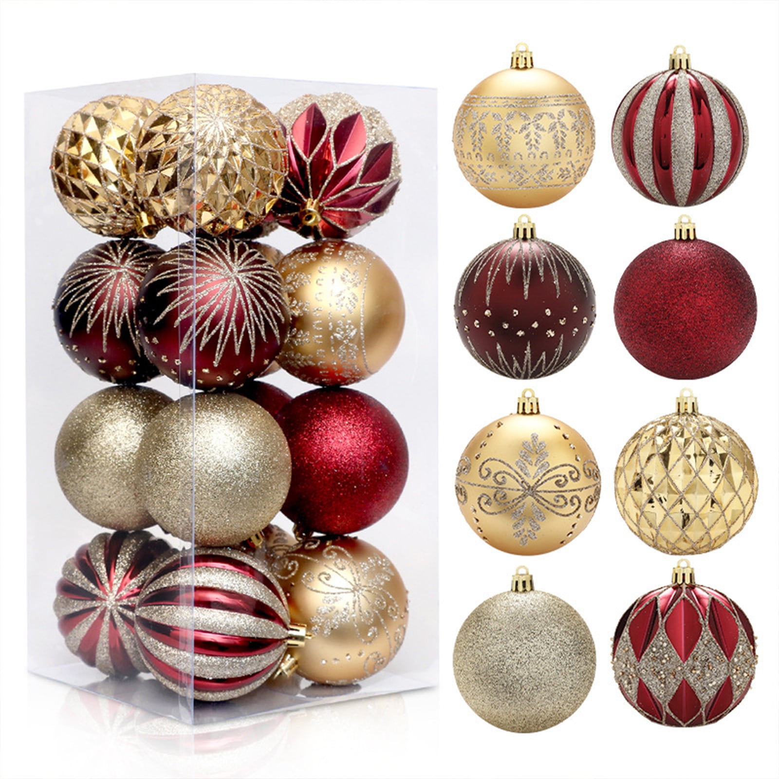 Mgaxud 16-Piece Shatterproof Christmas Ornaments Set - Versatile Styles ...