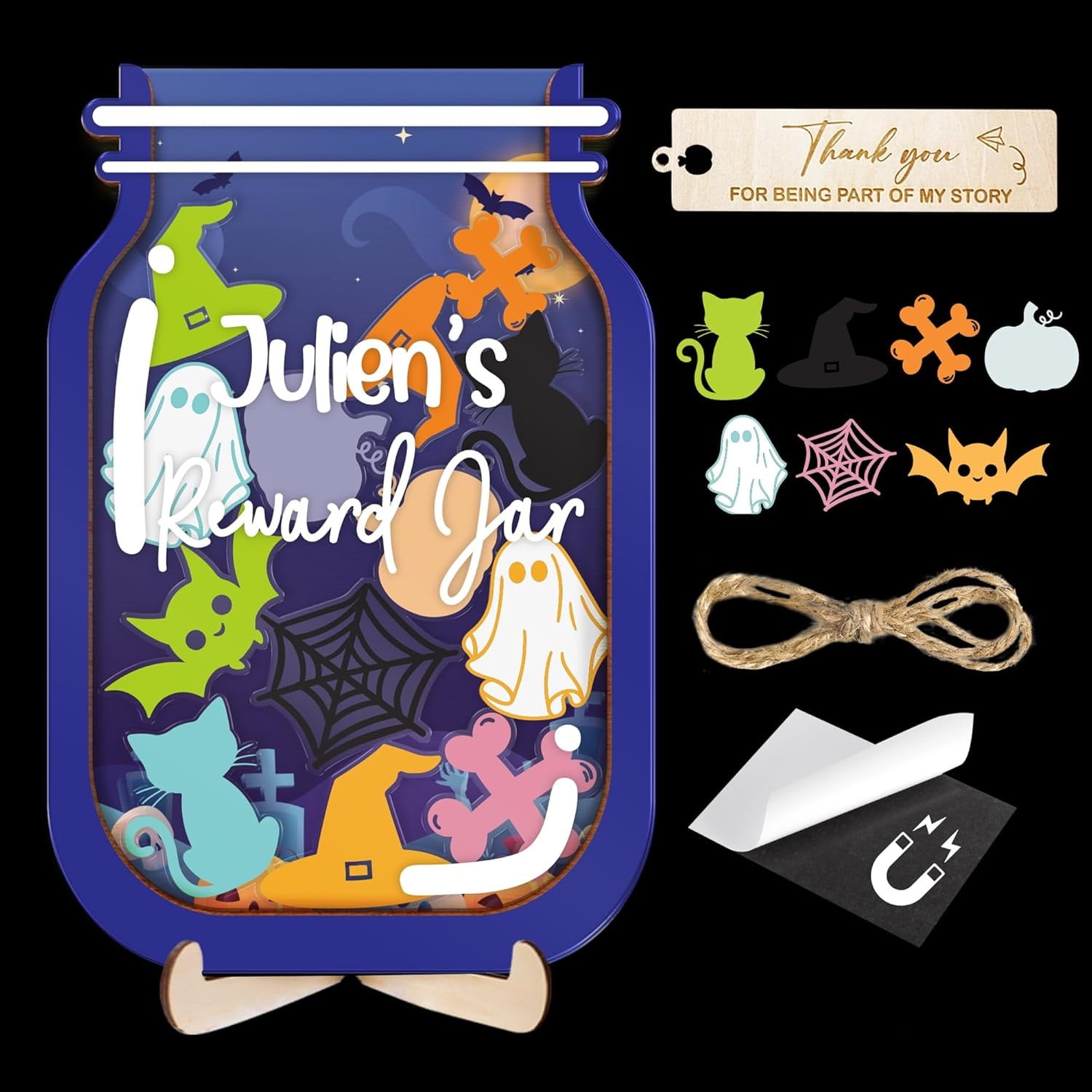 Mgaxud Halloween Decor: Magnetic Jar for Classroom Chore Chart and ...