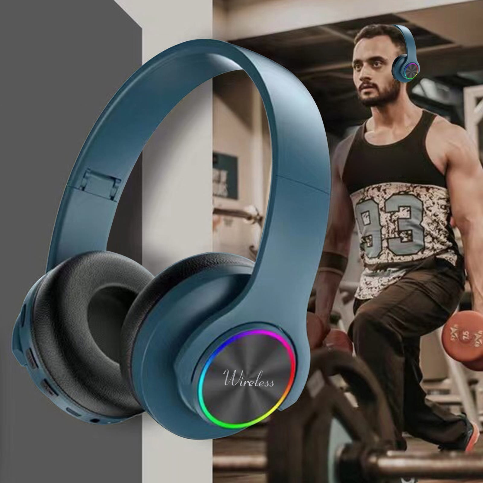 Mgaxud Illuminated Bluetooth Earphones, 7 Color Breathing Lights ...
