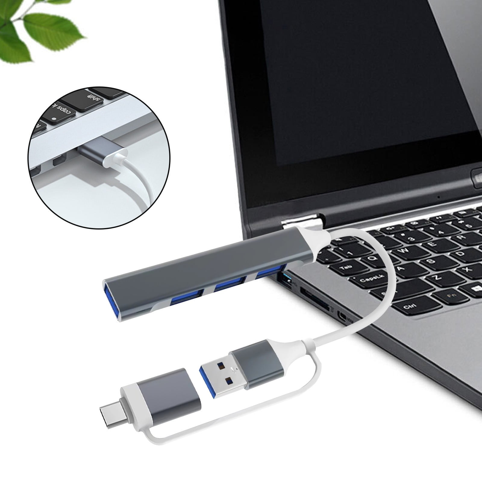 Mgaxud Mini Type-C Hub Extension, 4 Port USB 3.0 Hub, Ultra-Slim ...