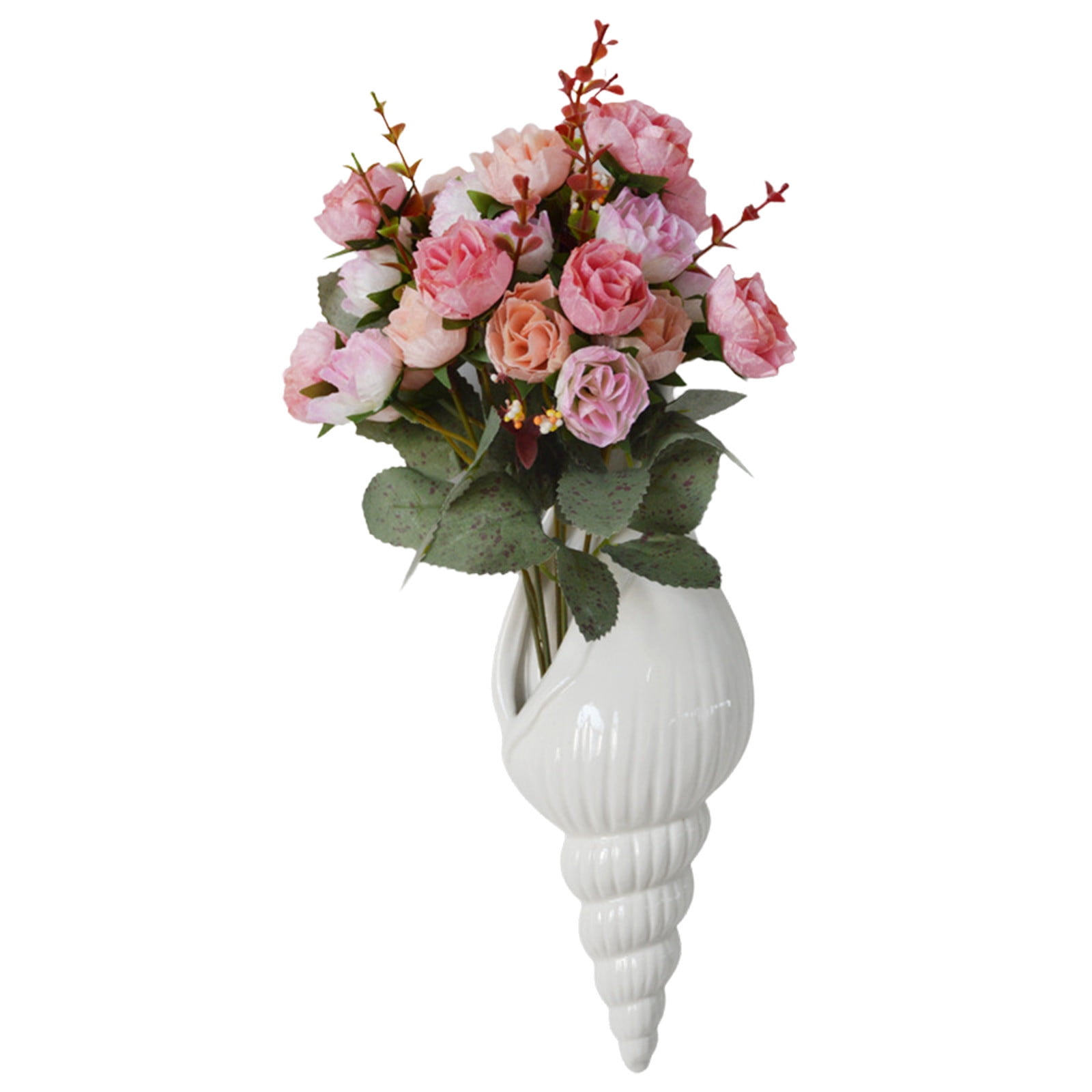 Mgaxud Modern White Plastic Conch Vase Wall Hanging - Home Decoration ...