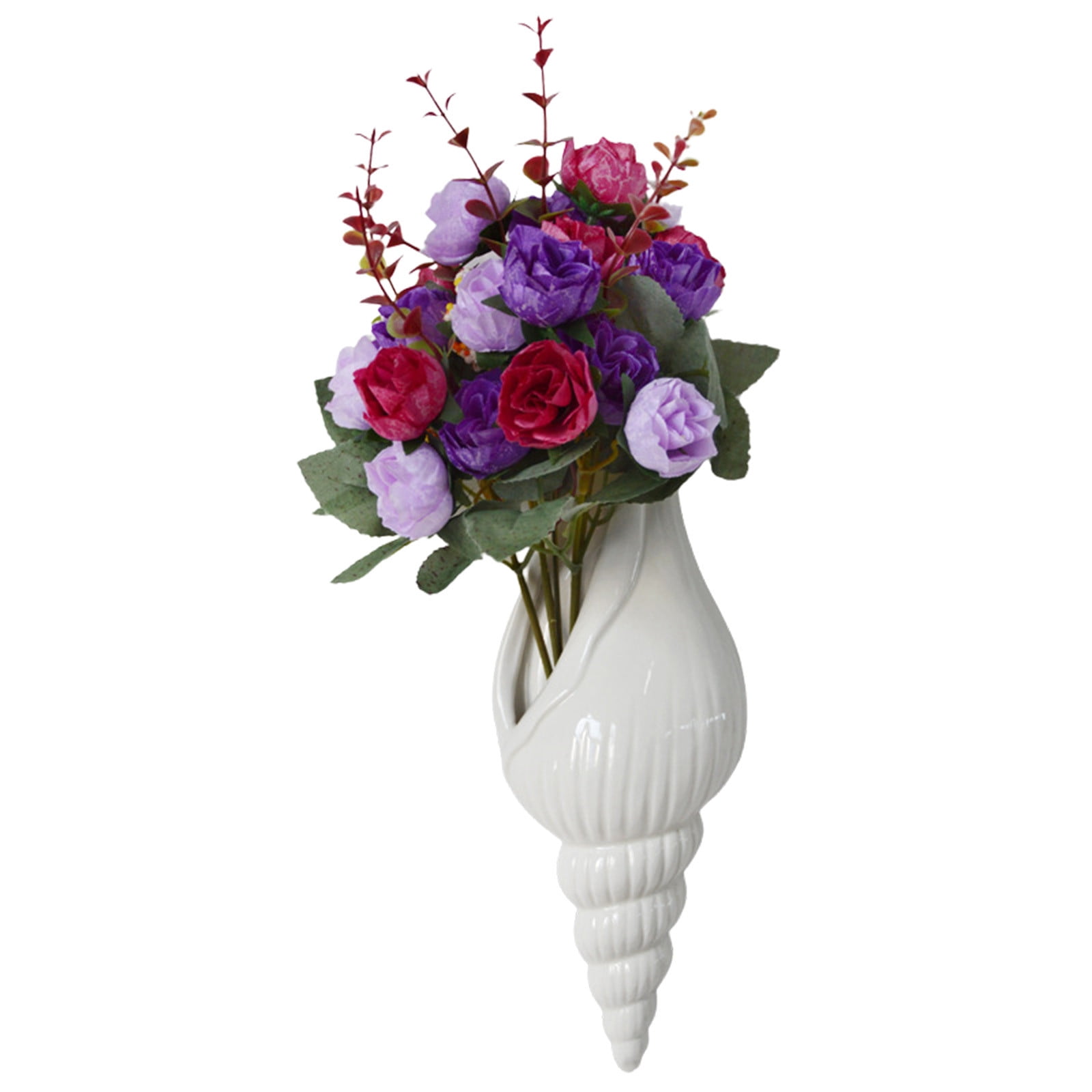 Mgaxud Modern White Plastic Conch Vase Wall Hanging - Home Decoration ...