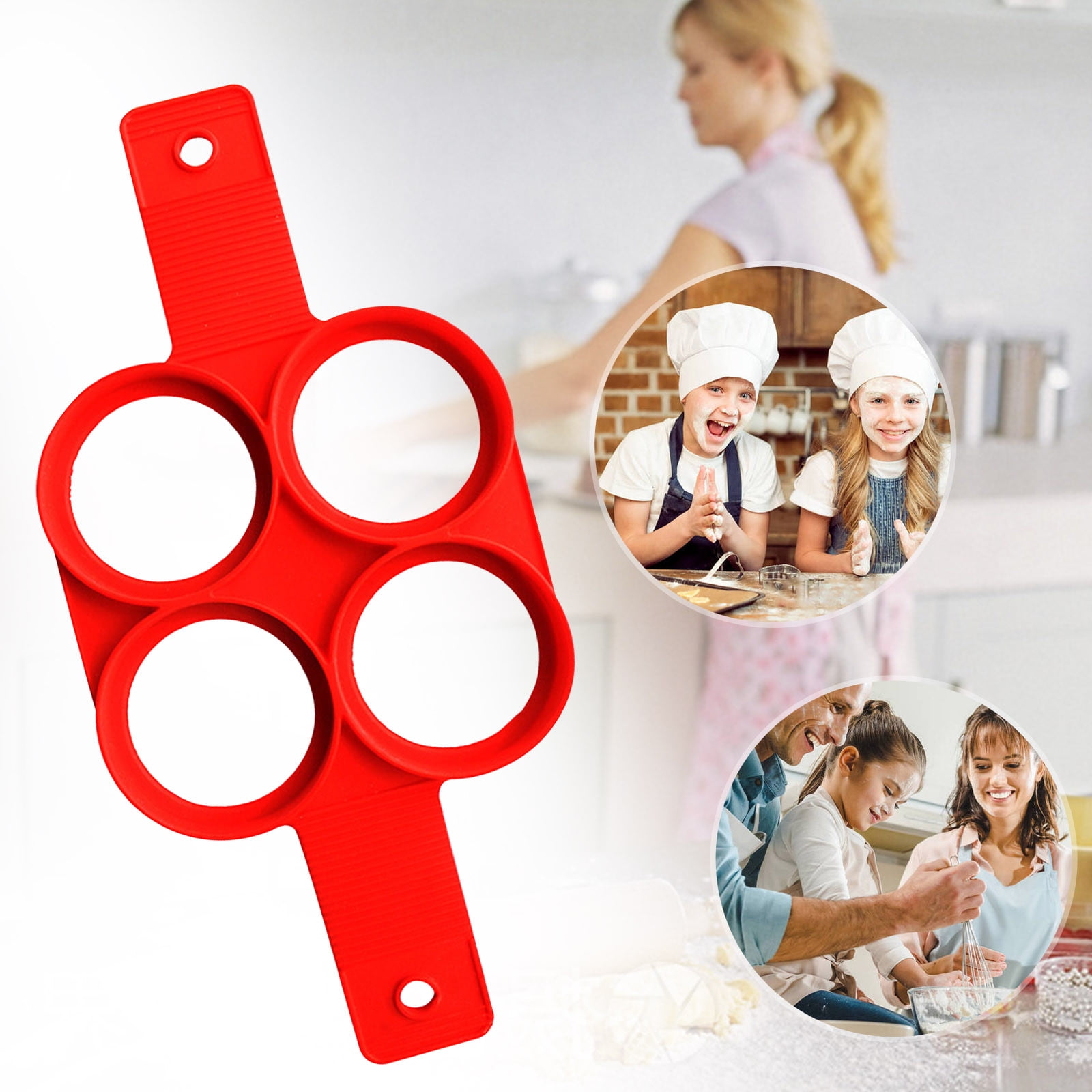 Mgaxud Pancake Baking Mold - 4 Hole Pancake Fryer Mold with Multiple ...