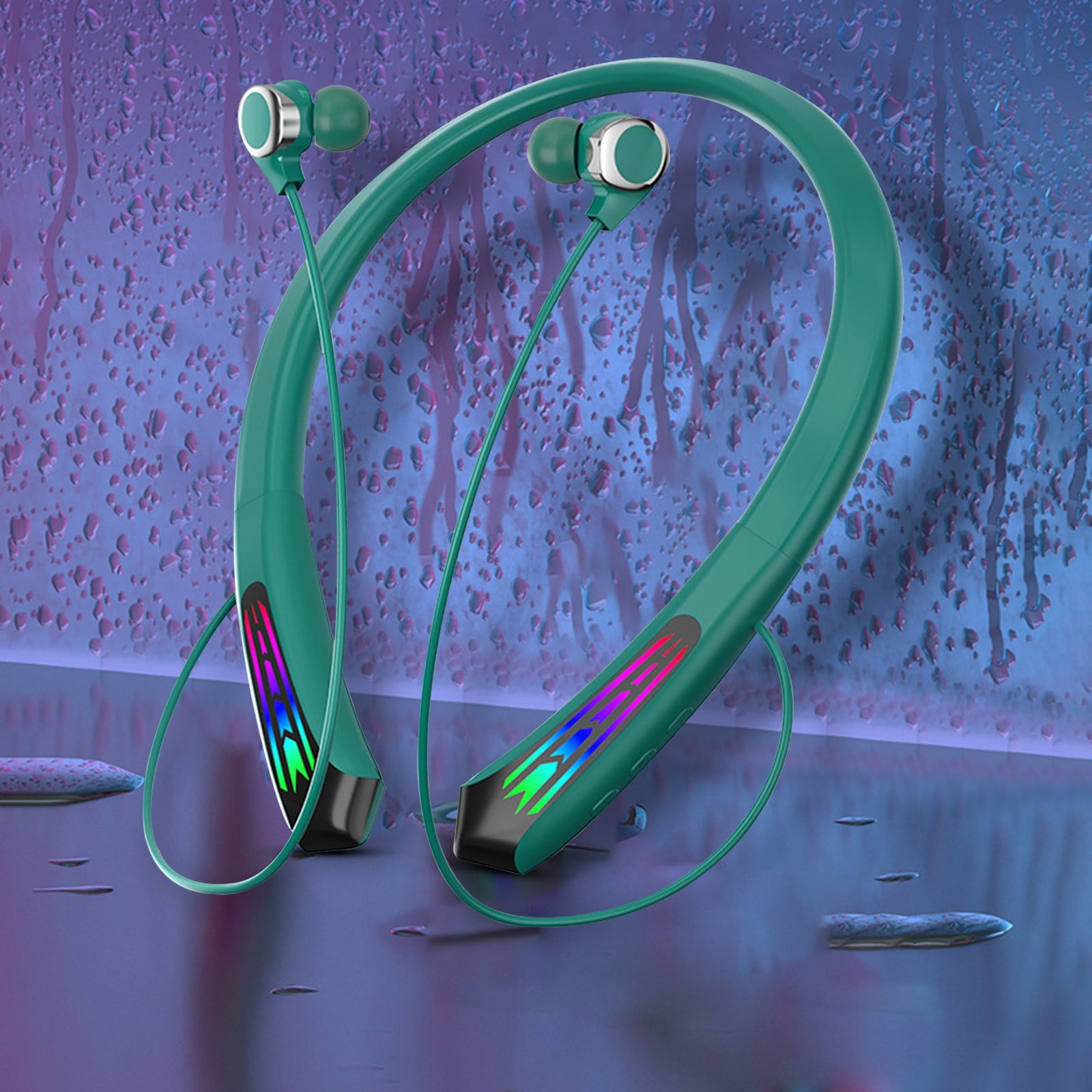 Mgaxud RGB Light-Emitting Hanging Neck Bluetooth Headset for Gaming and ...