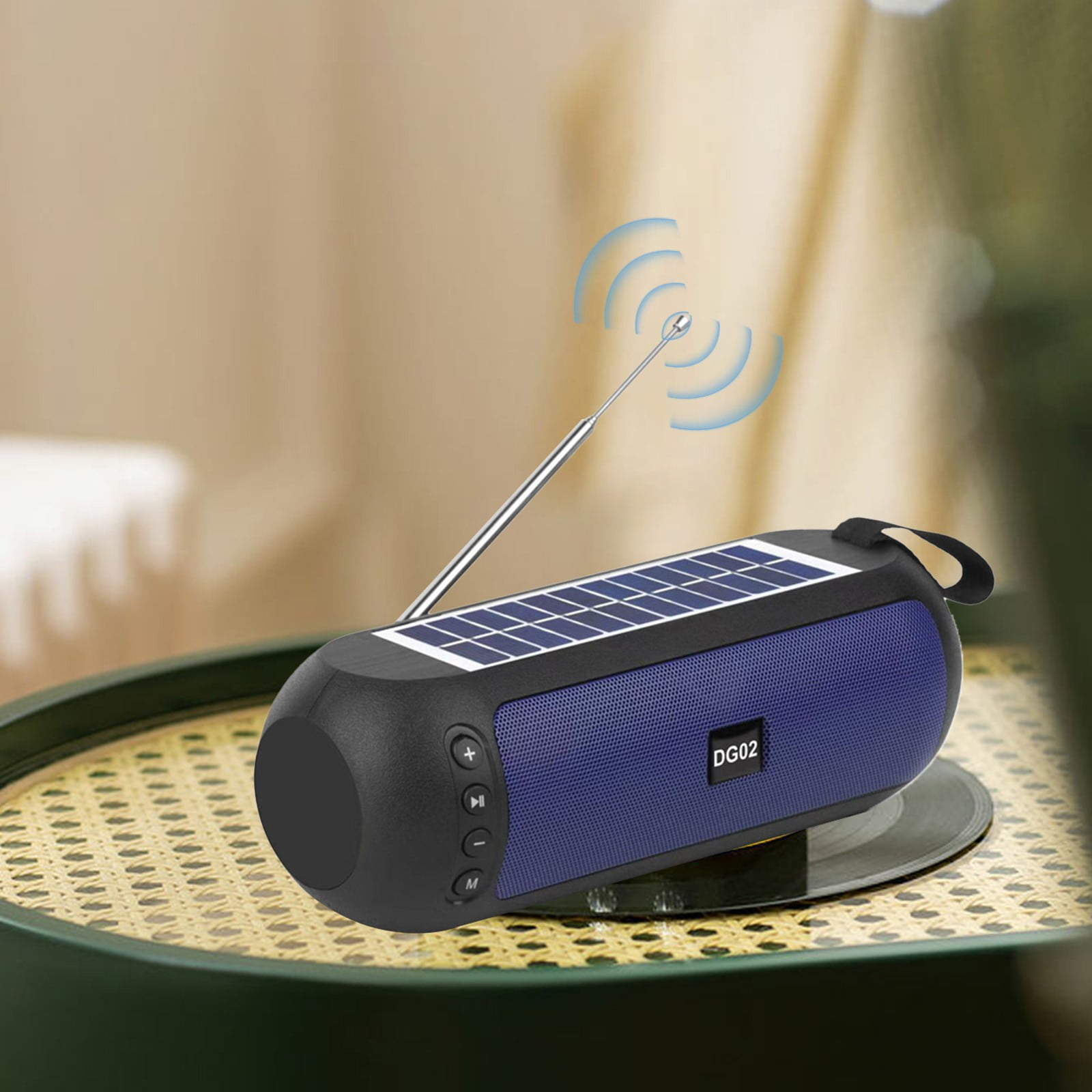 Mgaxud Solar-Powered Bluetooth Speaker with 1200mAh Battery, Full ...