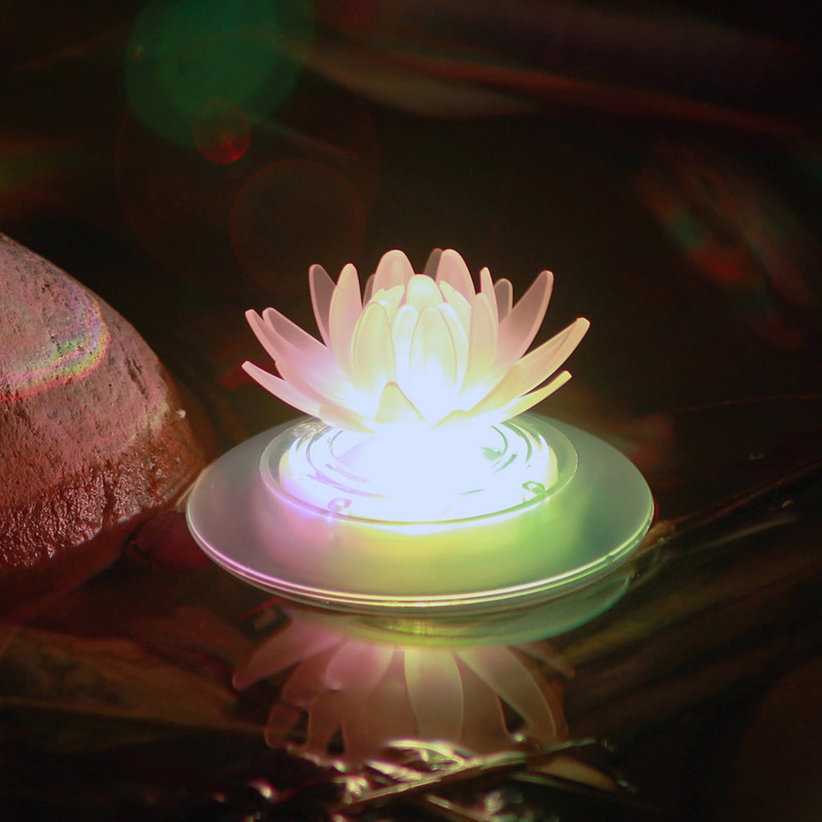 Mgaxud Solar-Powered Outdoor Floating LED Garden Lamp - Colorful ...