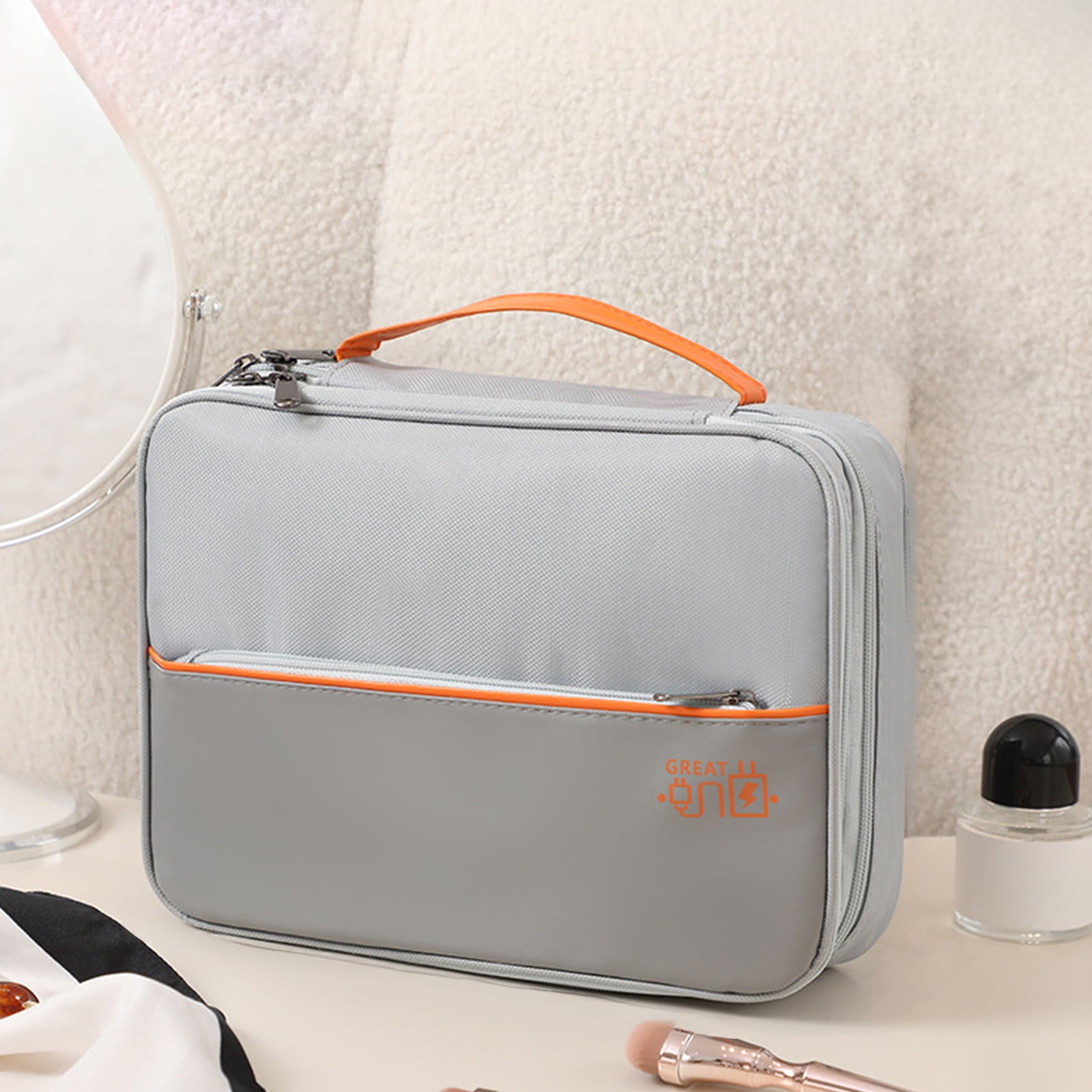 Mgaxud Travel Electronics Organizer Bag with Three-Layer Interior and ...