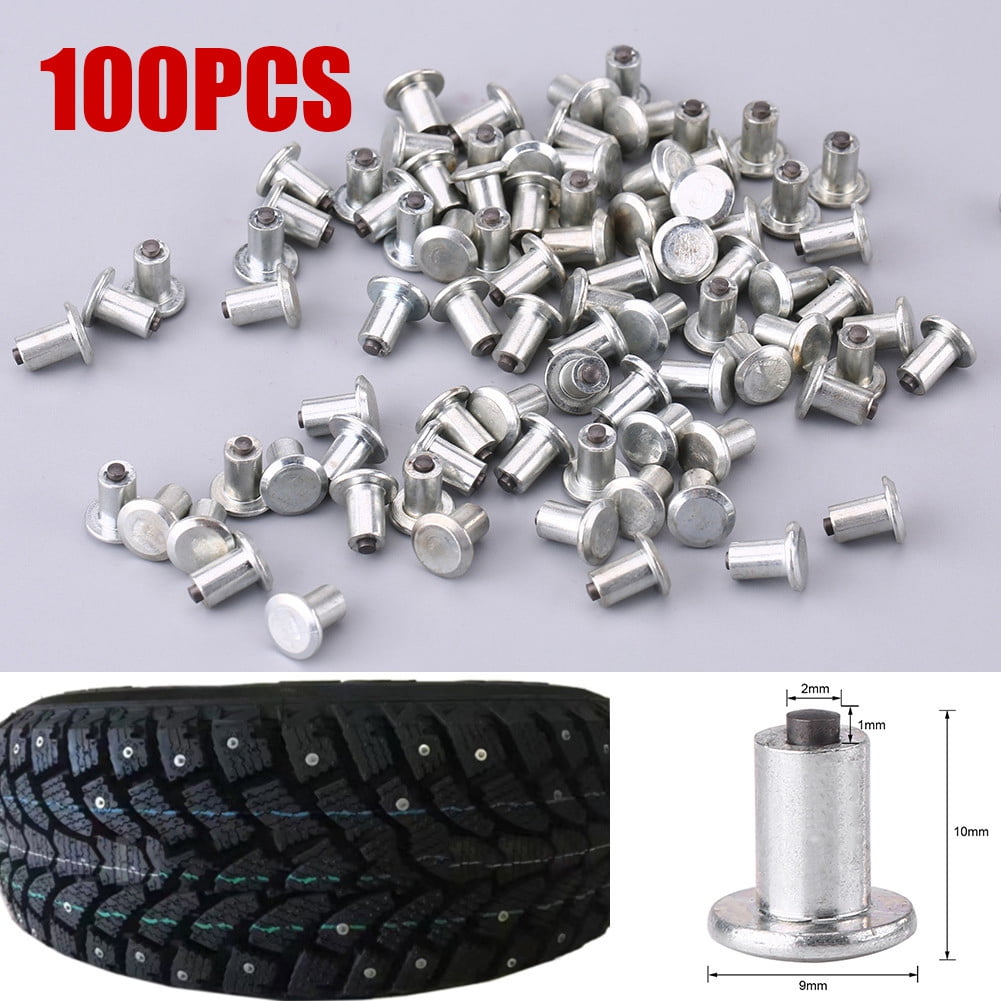 Mgaxyff 100pcs 9mm/0.35 Wheel Tyre Stud Screws Snow Tire Spikes for Car ...