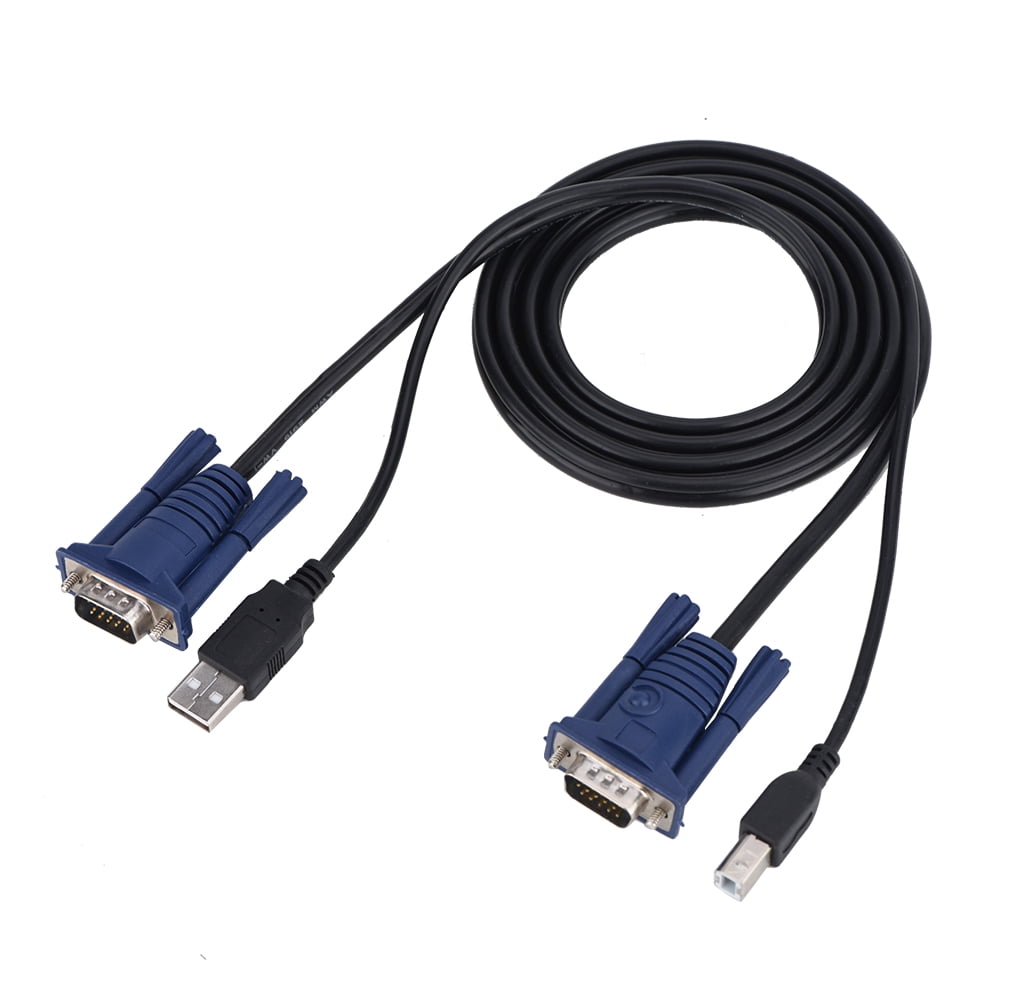 Mgaxyff 1Pcs KVM Cable VGA Cable for KVM Switch 1.5M USB 2.0 KVM Multi ...