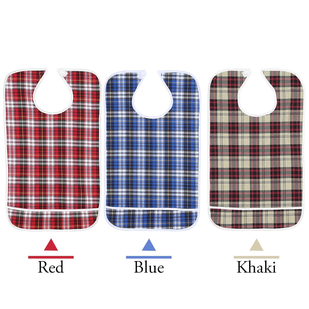 Mgaxyff 3Colors Waterproof Adult Elder Mealtime Bib Washable Dinning ...