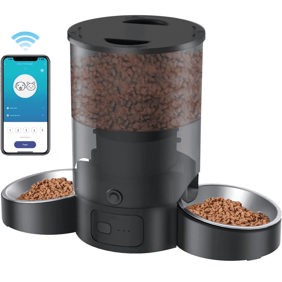 Mgaxyff Automatic Cat Feeder, Wifi Smart Food Dispenser with APP ...