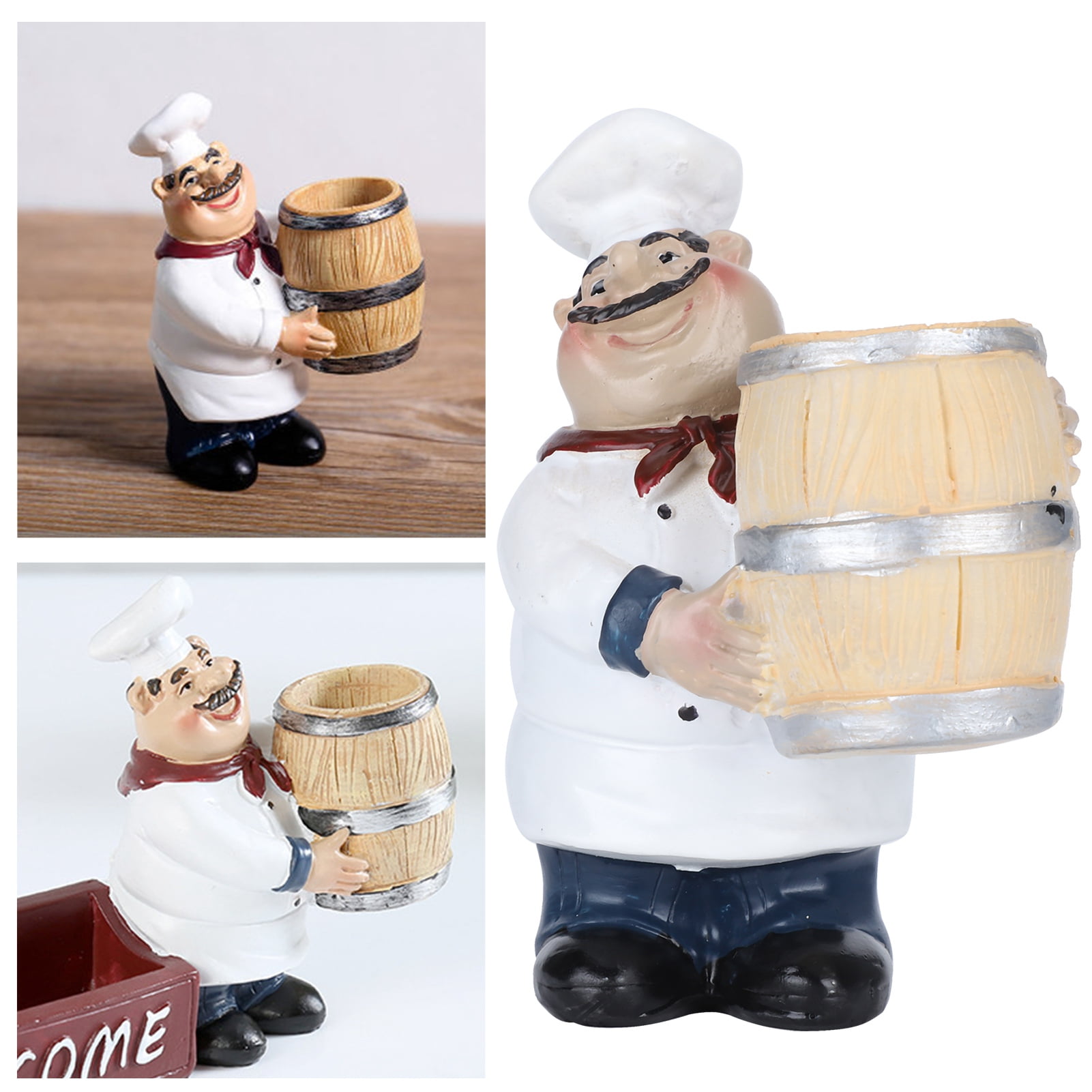 Mgaxyff Chef Statue Decoration,Resin Chef Statue Toothpick Holder ...