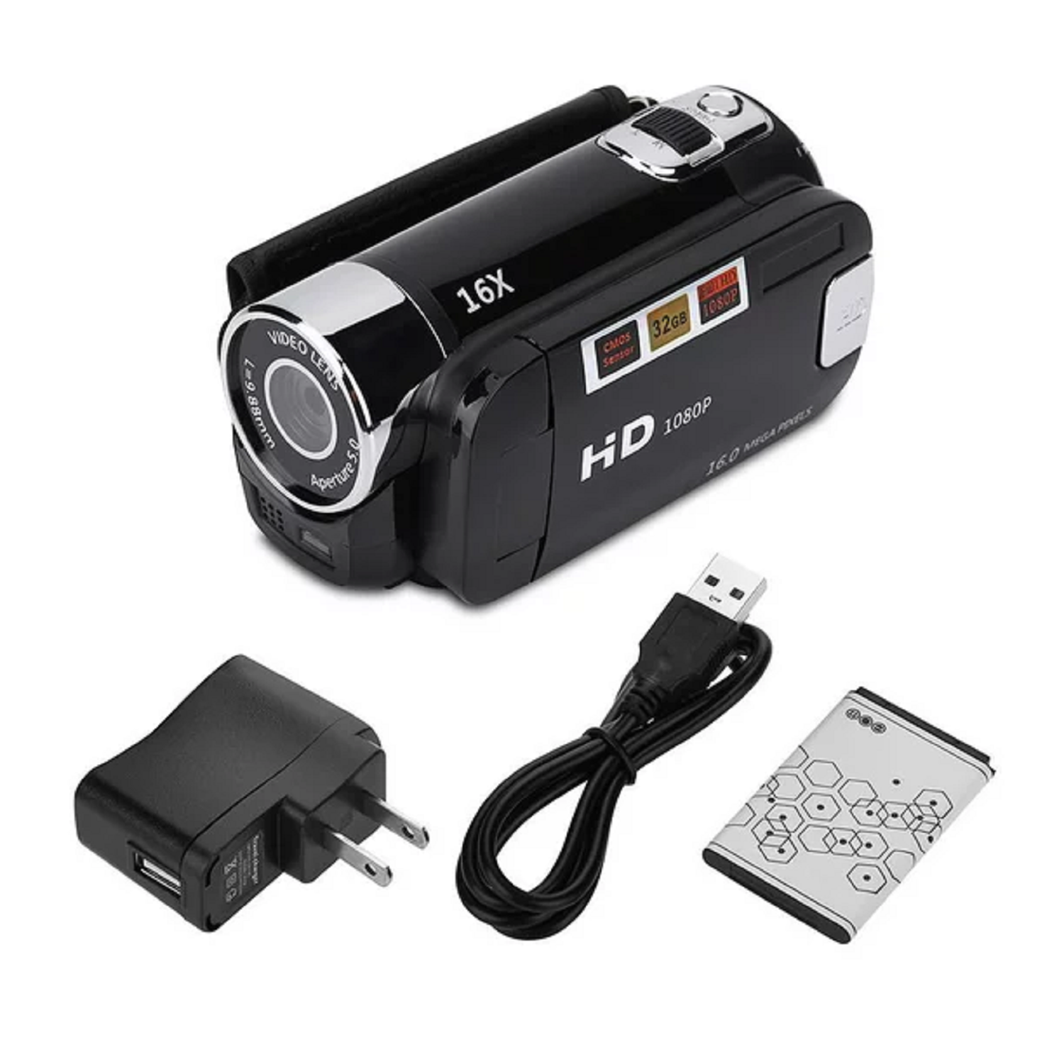 Mgaxyff Full HD Digital Camcorder, 1080P 16X High Def, 270 Rotation for ...