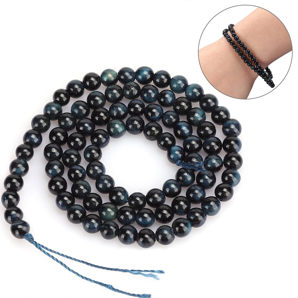 Mgaxyff Natural Stone Blue Black Tiger Eye Round 92pcs Beads DIY ... Mgaxyff Natural Stone Blue Black Tiger Eye Round 92pcs Beads DIY ...