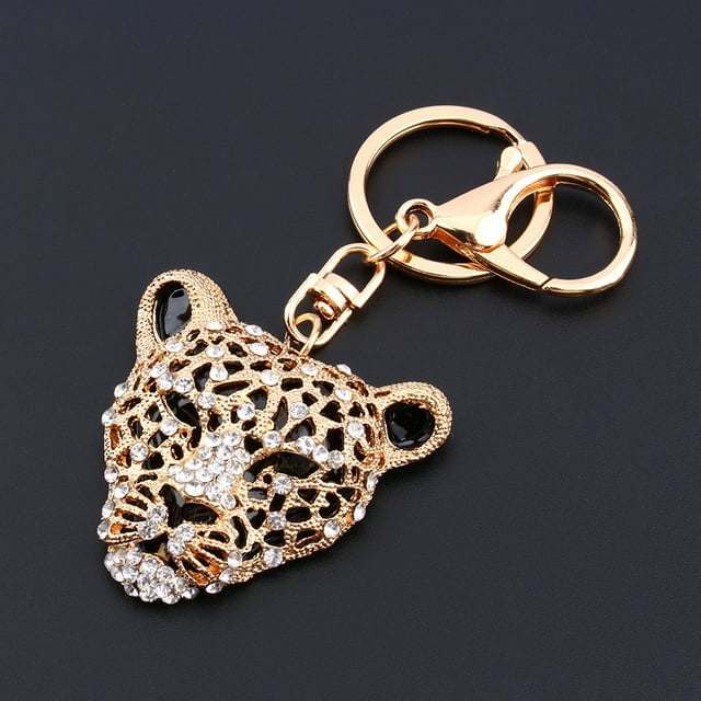 Mgaxyff New Rhinestone Leopard Keyring Charm Pendant Purse Bag Key Ring ...