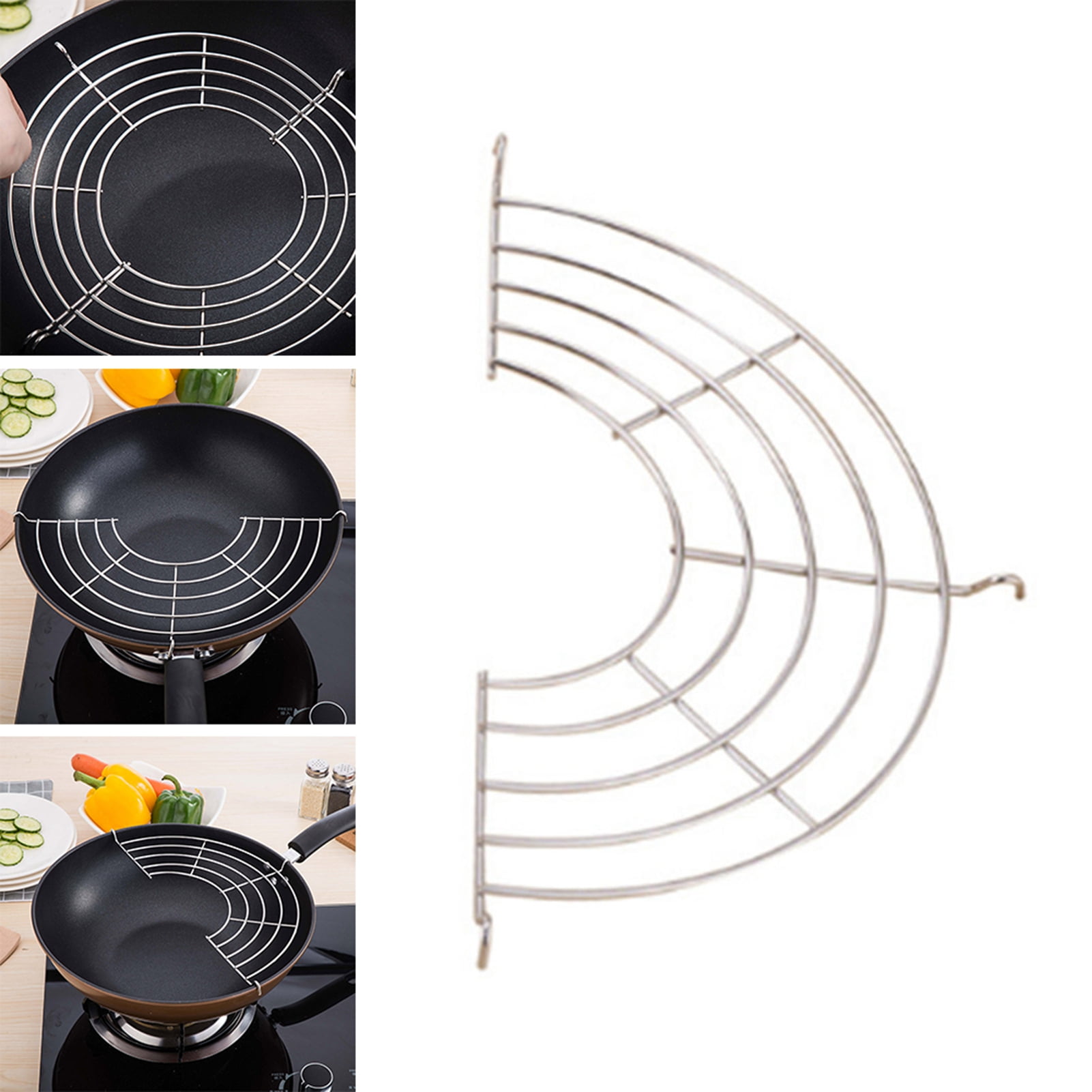 Mgaxyff Oil Strainers Shelfs for Frying Pan, Stainless Steel Kitchen ...