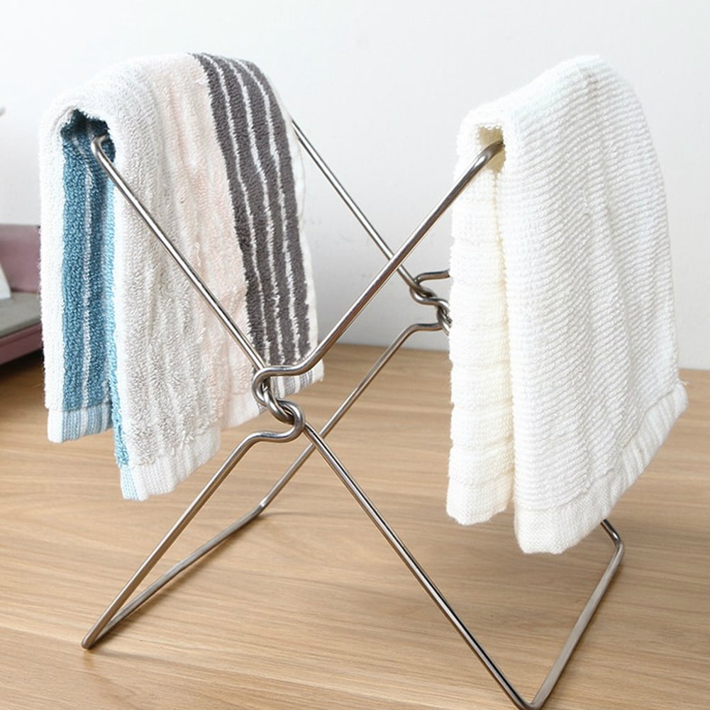 Mgaxyff Stainless Steel Foldable Garbage Bag Rack Stand Trash Bag Rack ...