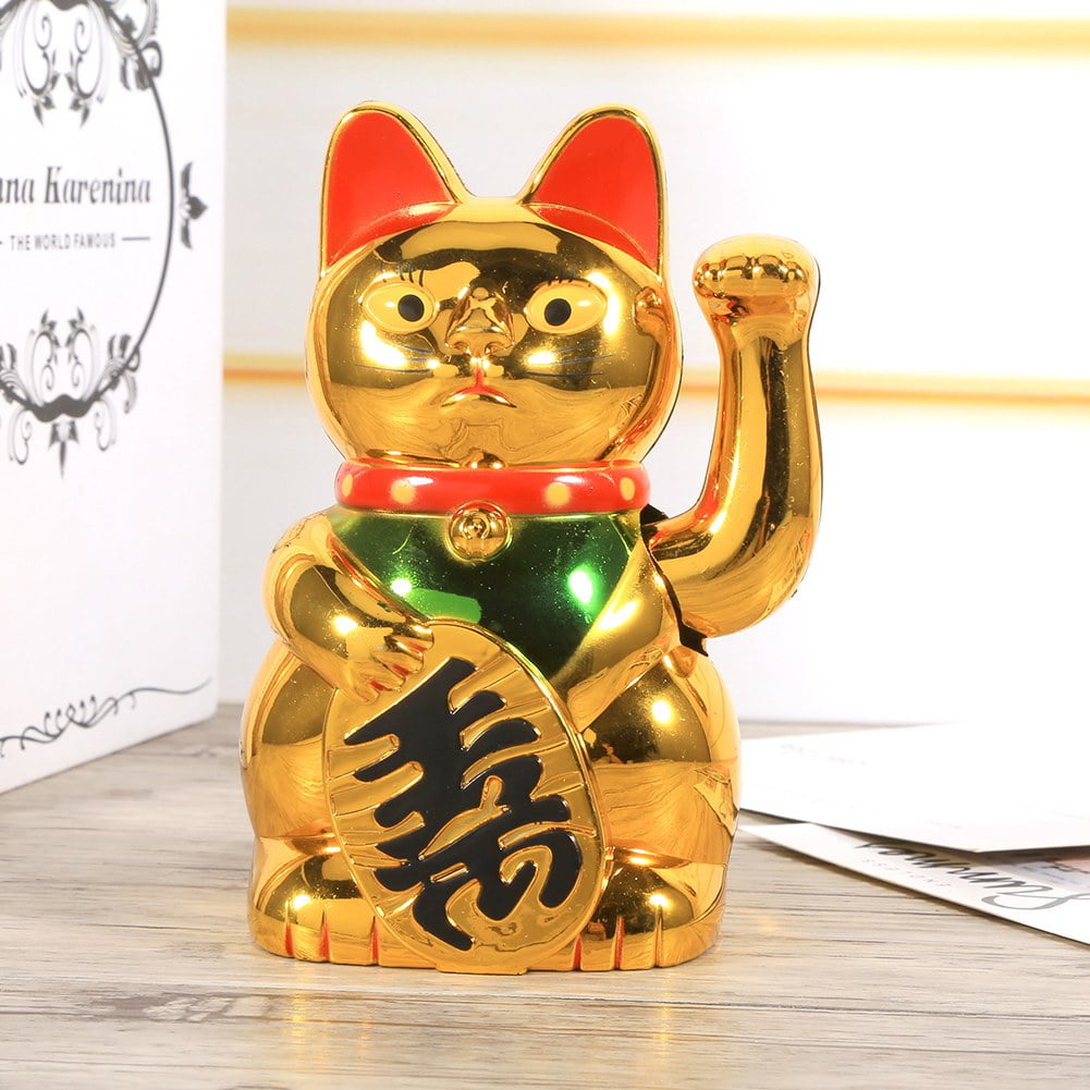 Mgaxyff Waving cat,Large Gold Waving Hand Up Wealth Prosperity ...
