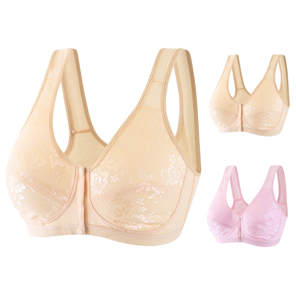 Mgaxyff Women Front Clasp Cotton Thin Bralette Large Size Big Cup ...