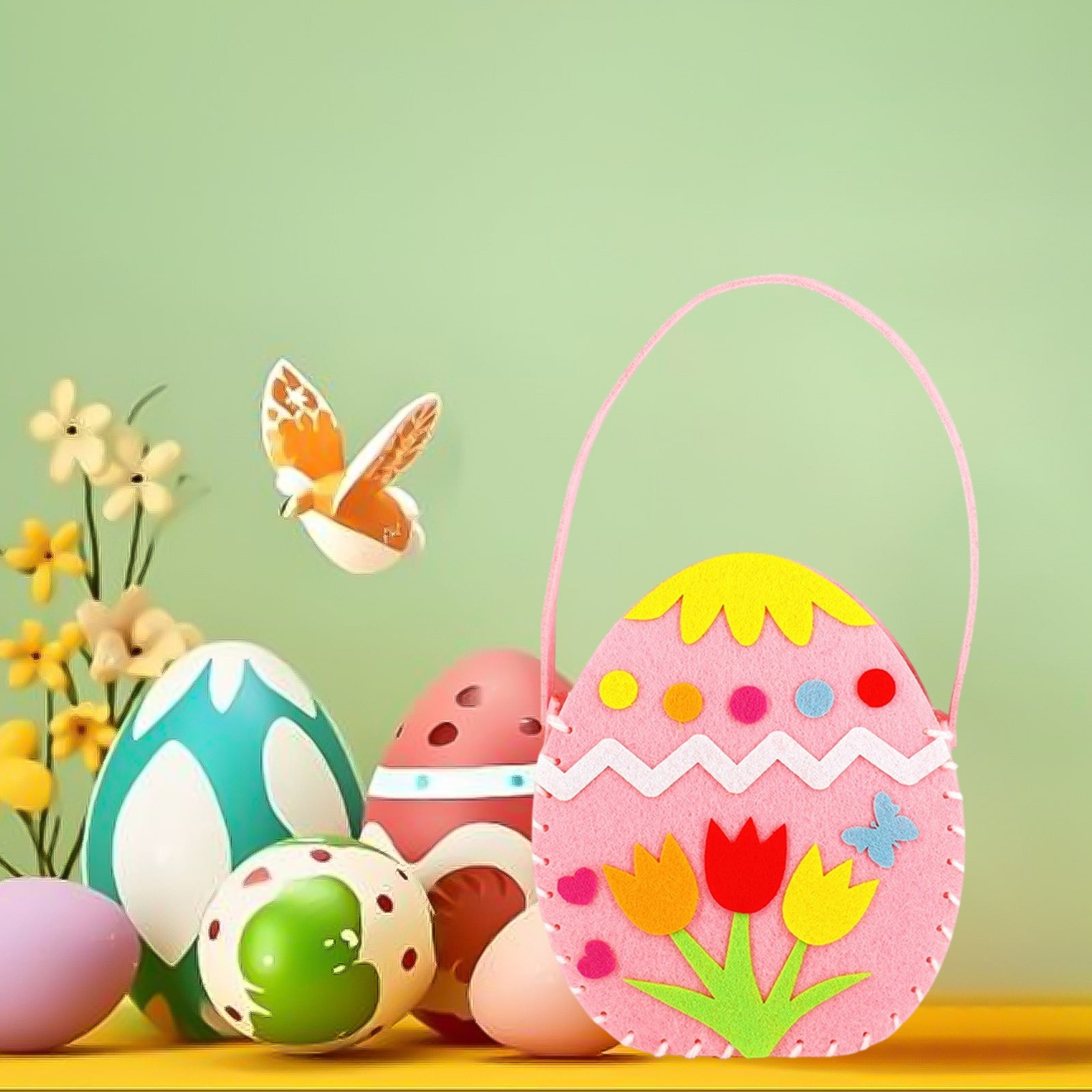 Mgcok DIY Easter Felts Tote Reusable Easter Eggs Bags Candy Bags Kids ...