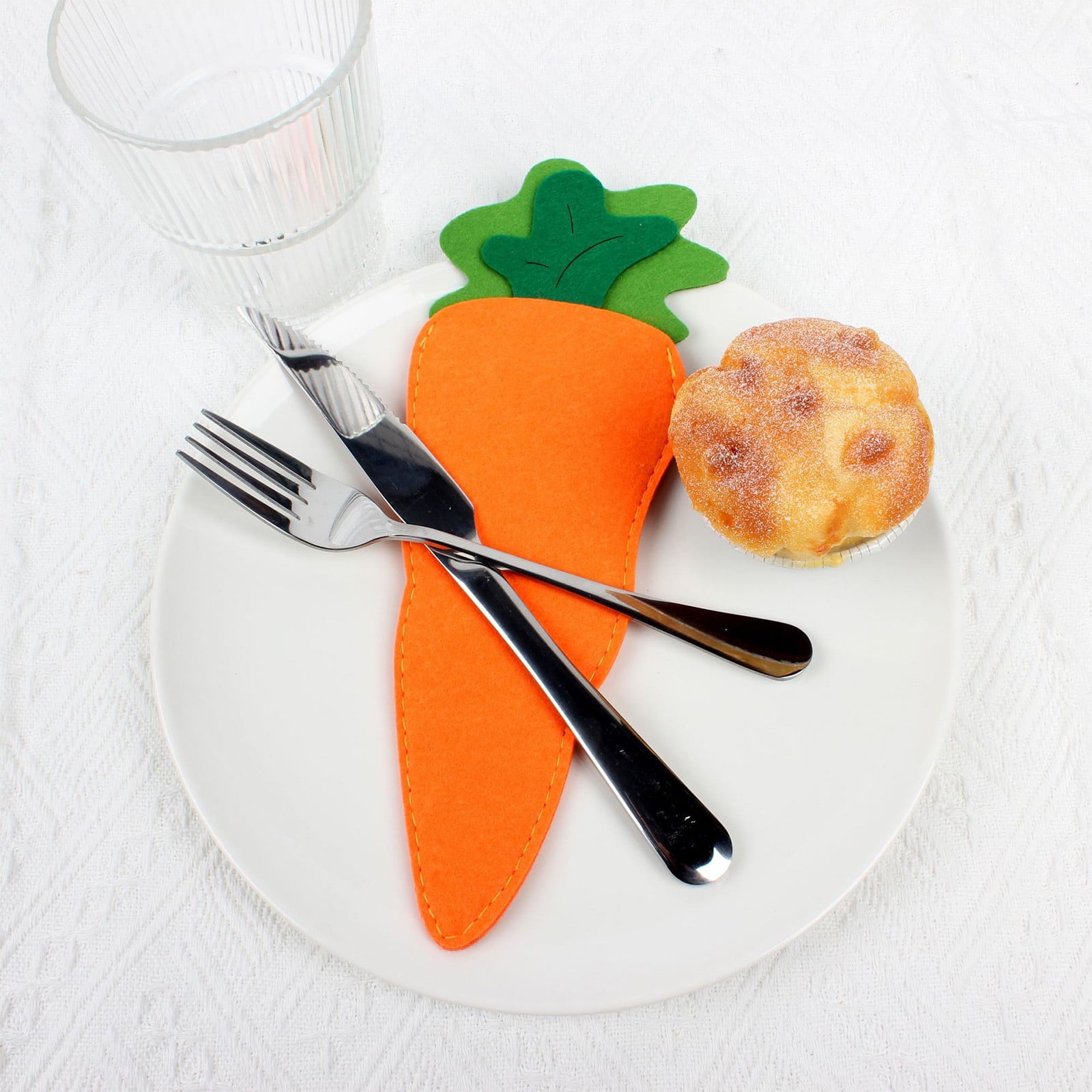 Mgcok Easter Carrot Knife And Fork Bag Cutlery Holders Easter Restaurant Decoration Felts Knife ...