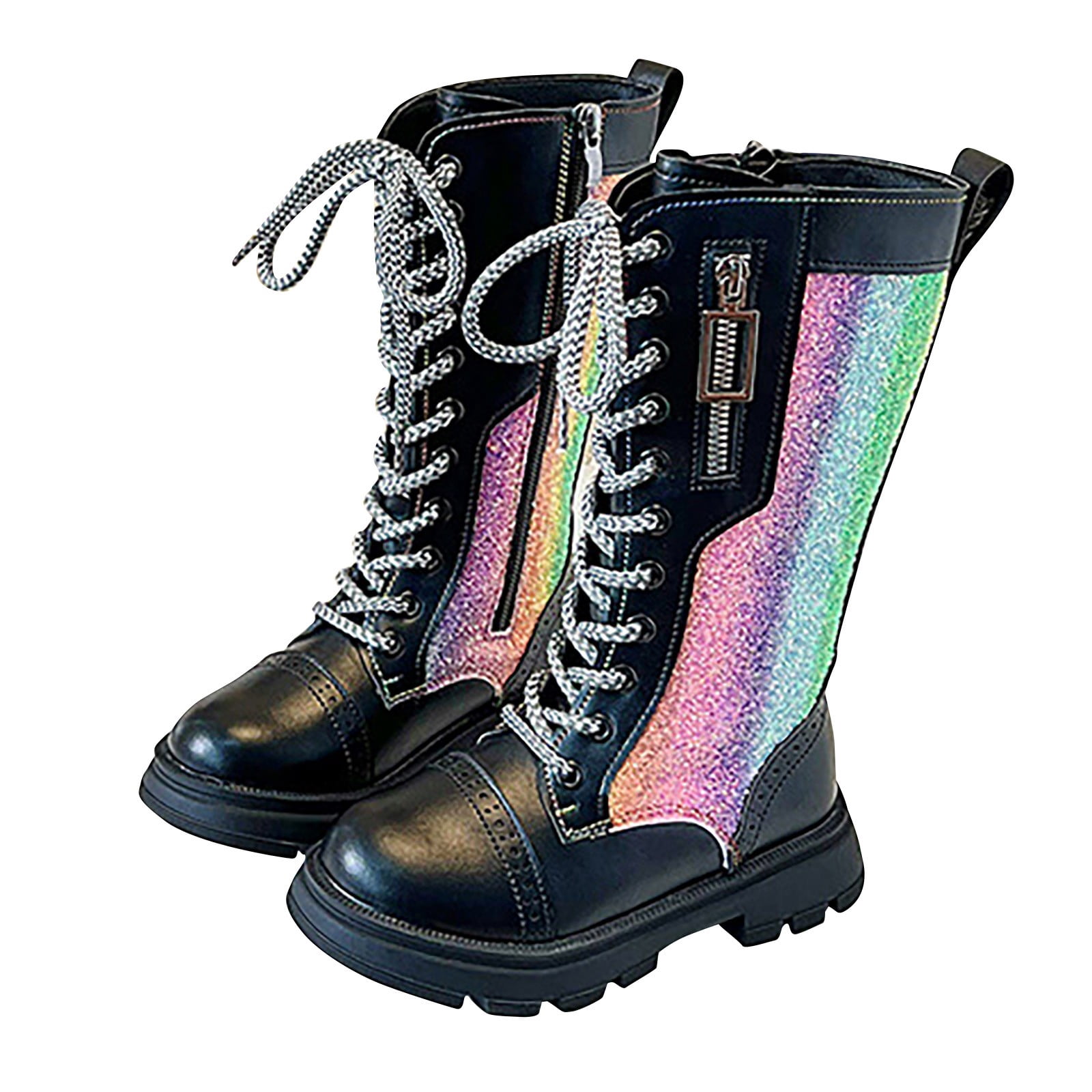 Mgmyaa Girls Long Boots with Side Zipper Fashionable Princess Boots for ...