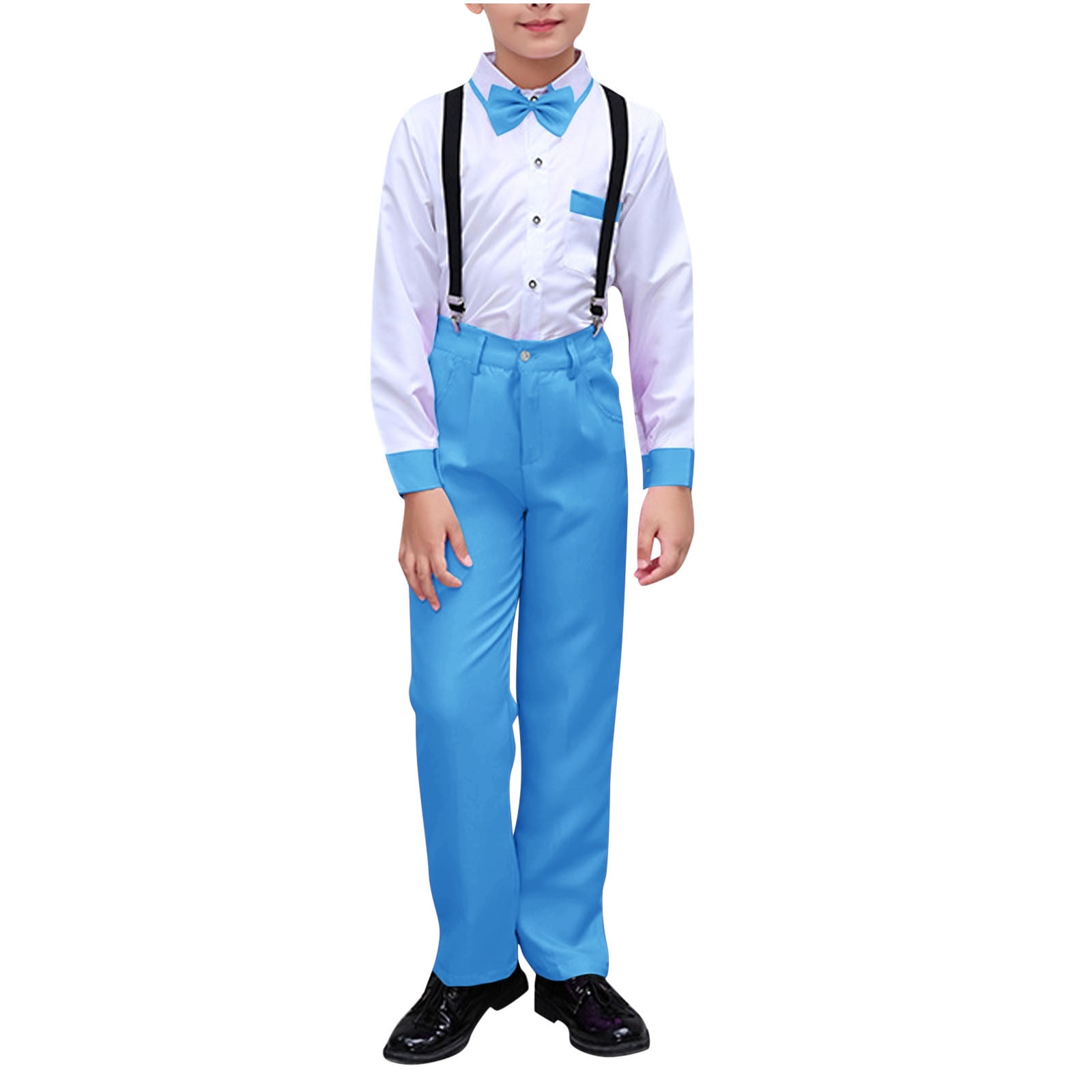 Mgmyaa Kids Summer Dress Suits Short Sleeve Lapel Shirt with Bow Tie ...