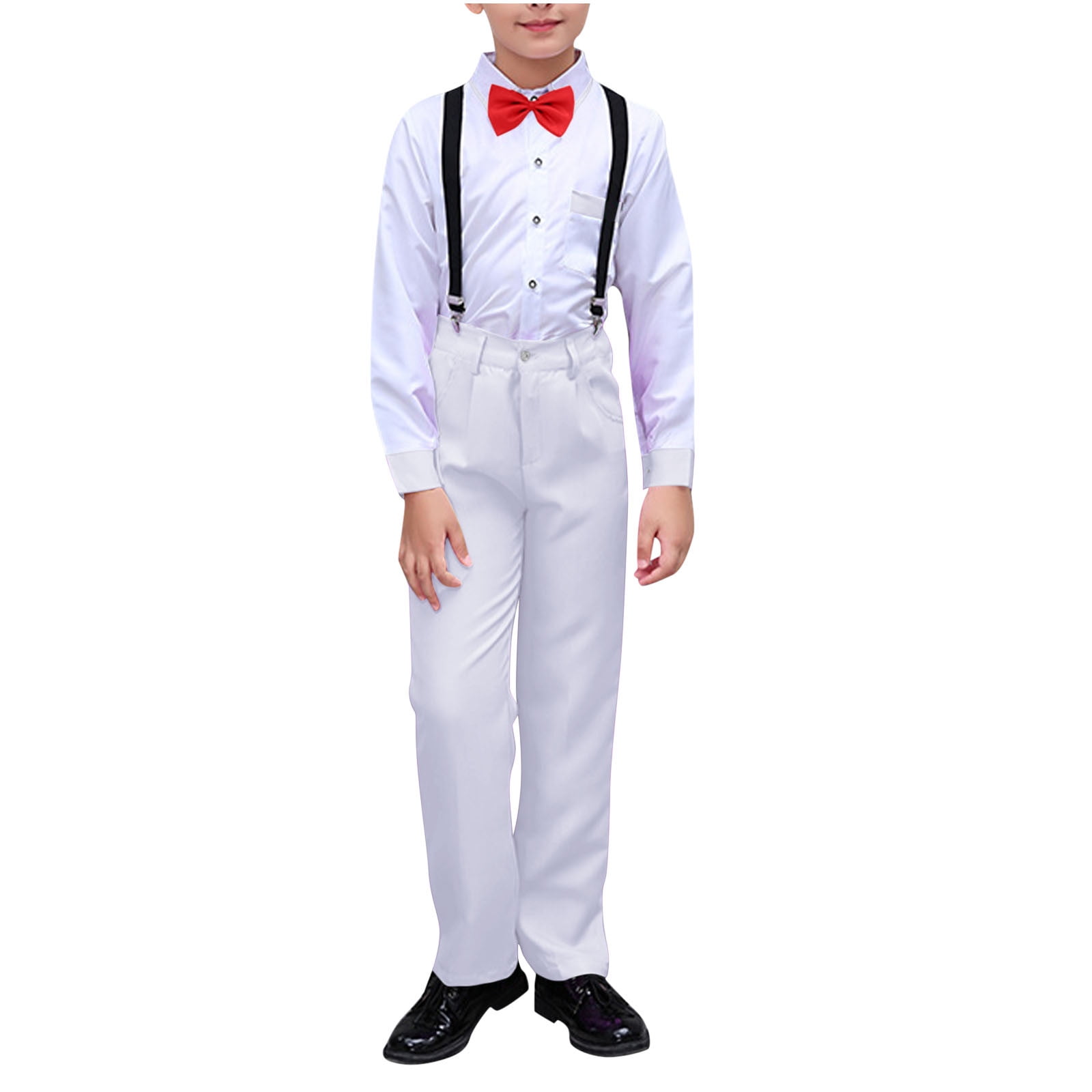 Mgmyaa Kids Summer Dress Suits Short Sleeve Lapel Shirt with Bow Tie ...