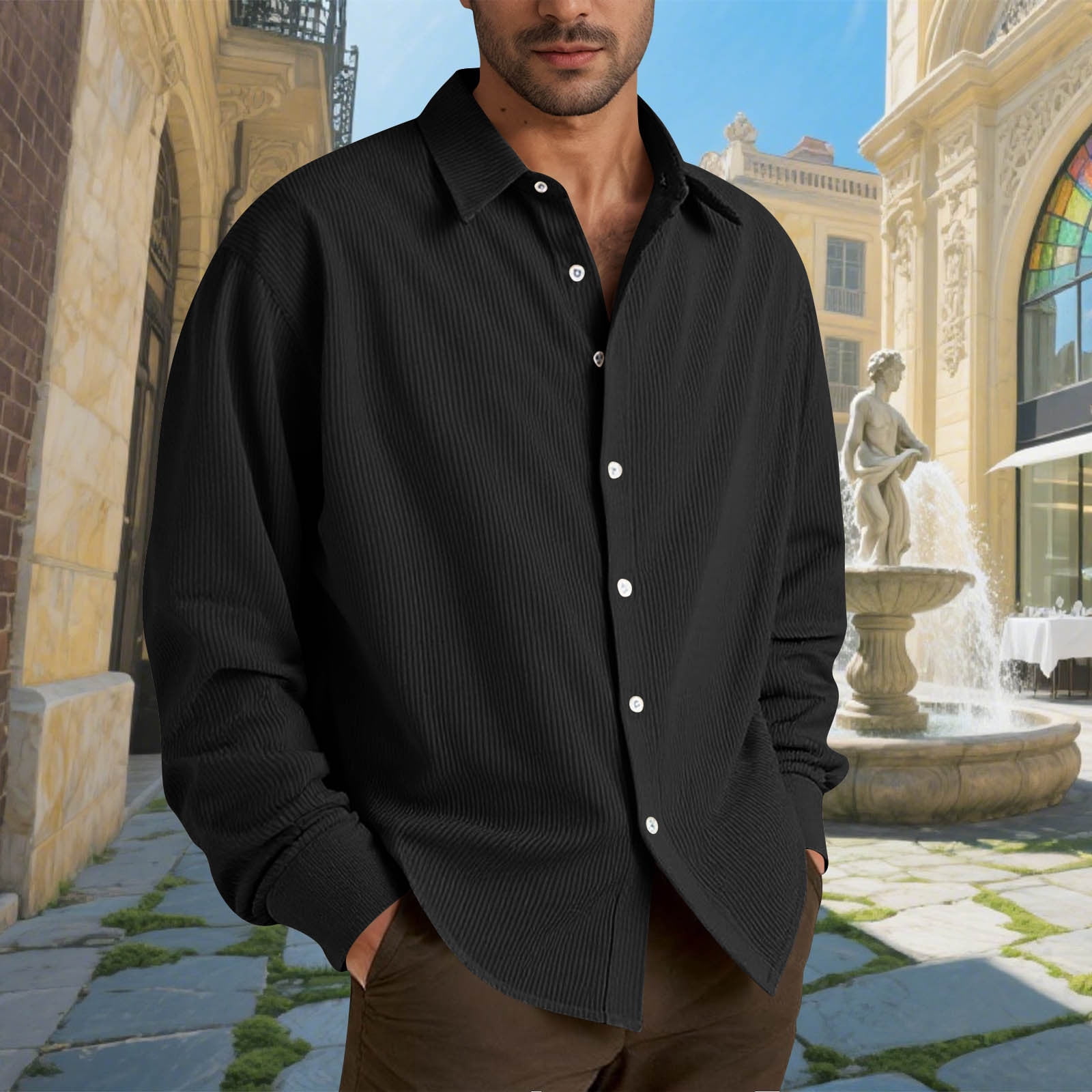 Mgmyaa Men's Business Casual Button Down Dress Shirt Long Sleeve ...