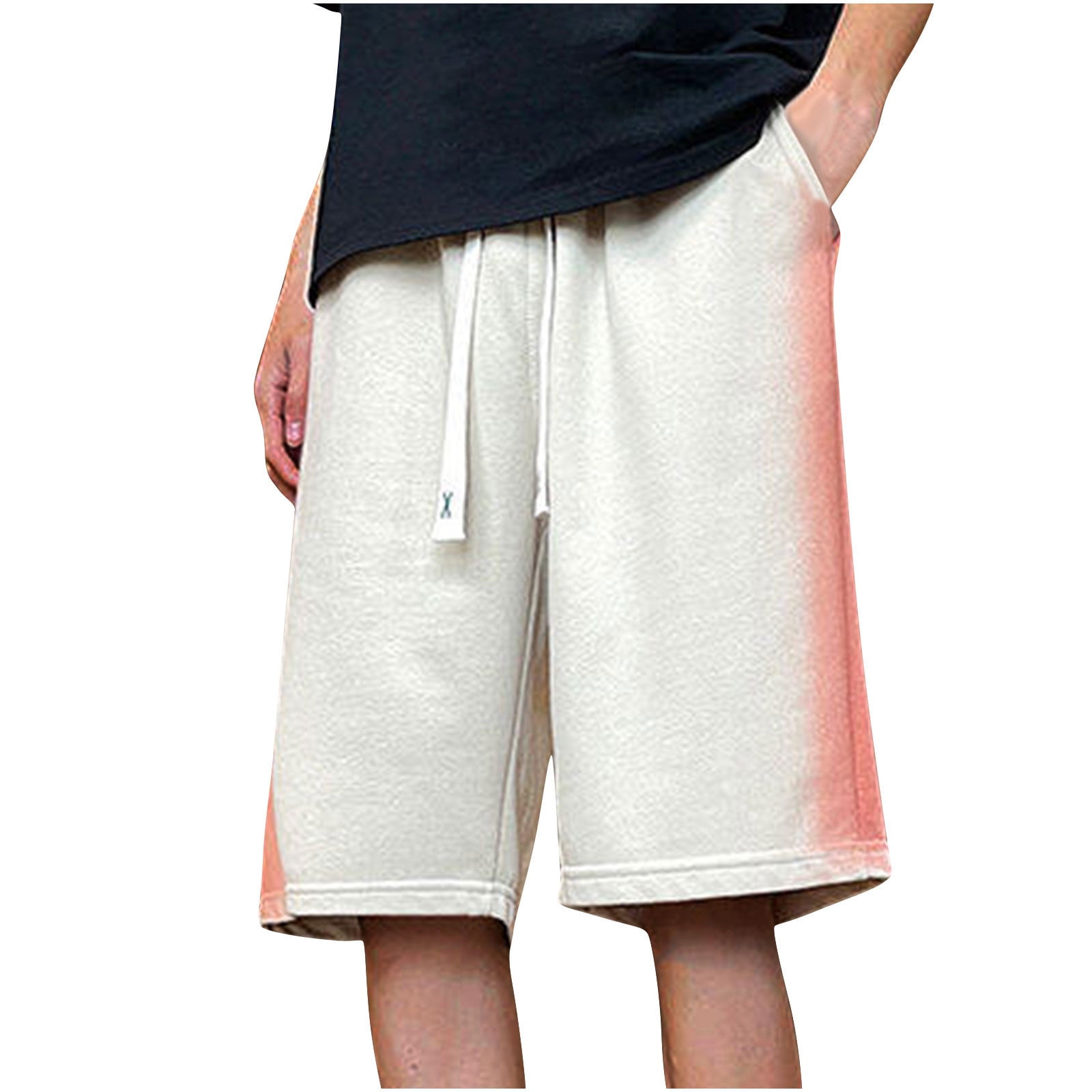 Mgmyaa Men's Gradient Color Casual Shorts Elastic Waist Drawstring ...