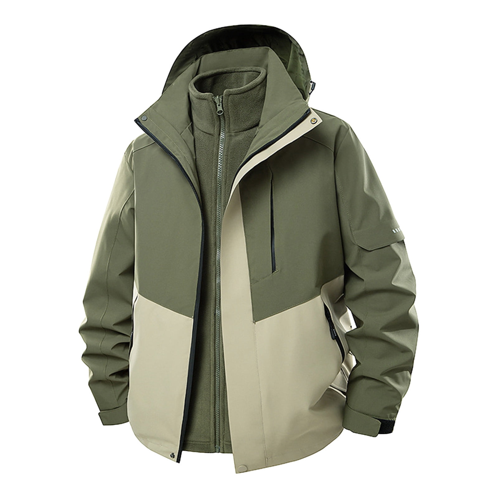 Mgmyaa Men's Jacket Outdoor Pocket Zip-Up Long-Sleeve Running Fitness ...