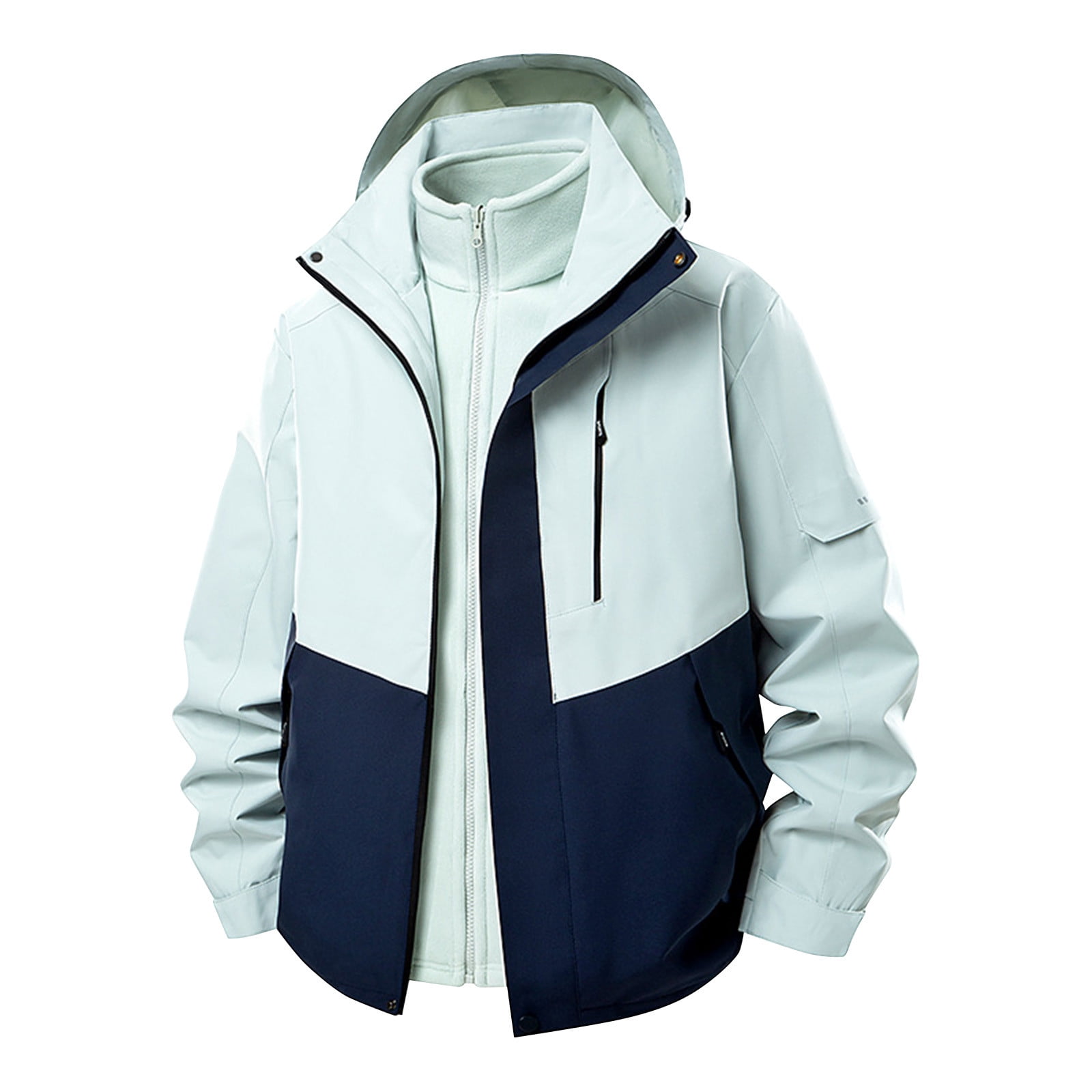 Mgmyaa Men's Jacket Outdoor Pocket Zip-Up Long-Sleeve Running Fitness ...