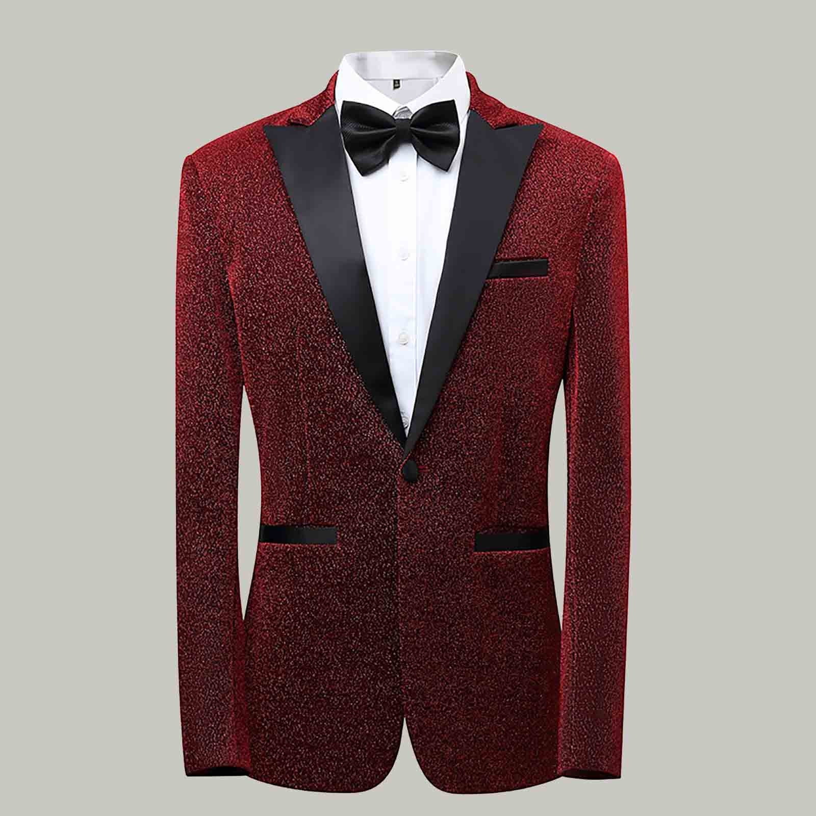 Mgmyaa Men's Sequin Ceremonial Performance Coat for Dress Parties ...