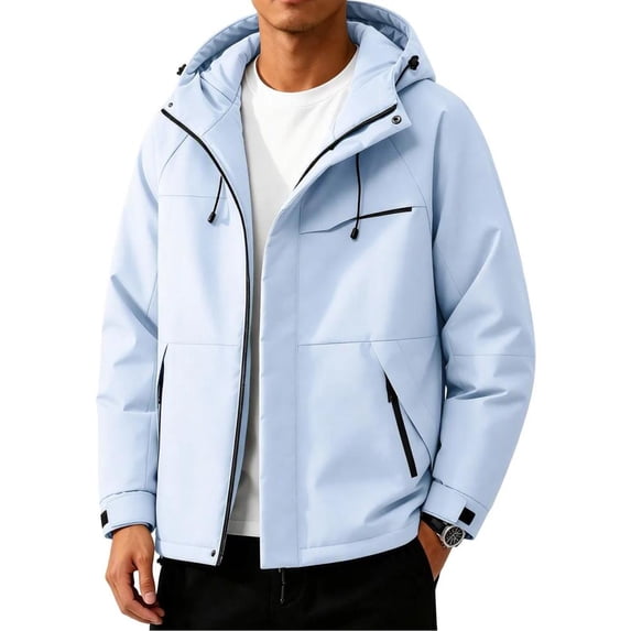 Mgmyaa Men's Softshell Jacket Full Zip Long Sleeve Hooded with ...