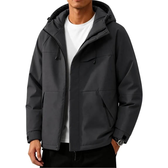 Mgmyaa Men's Softshell Jacket Full Zip Long Sleeve Hooded with ...