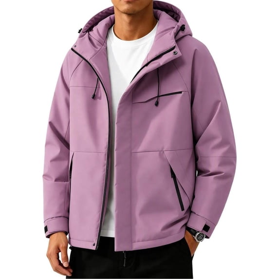 Mgmyaa Men's Softshell Jacket Full Zip Long Sleeve Hooded with ...