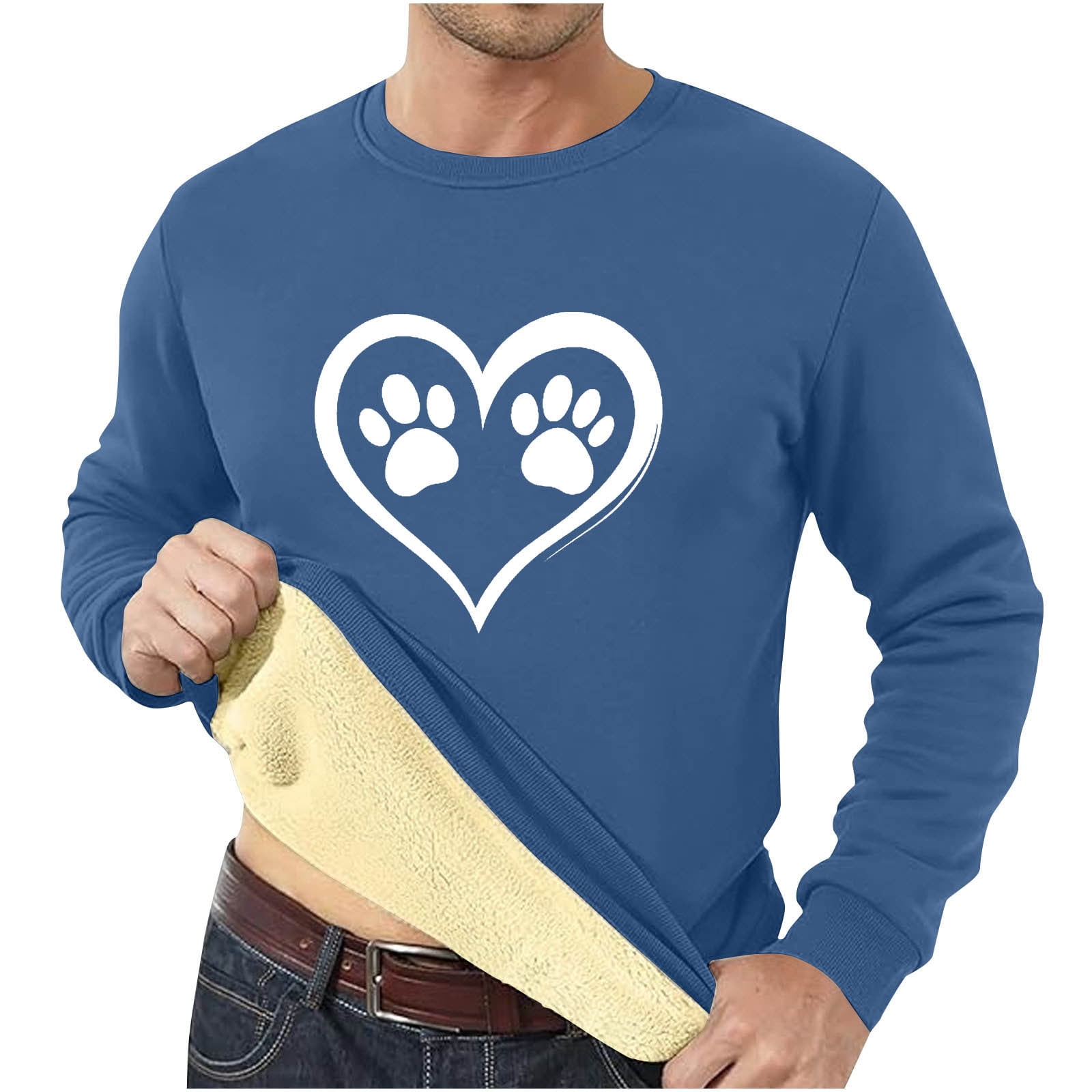 Mgmyaa Men's Undershirt Fleece Lined Thermal Shirt Insulated Long ...