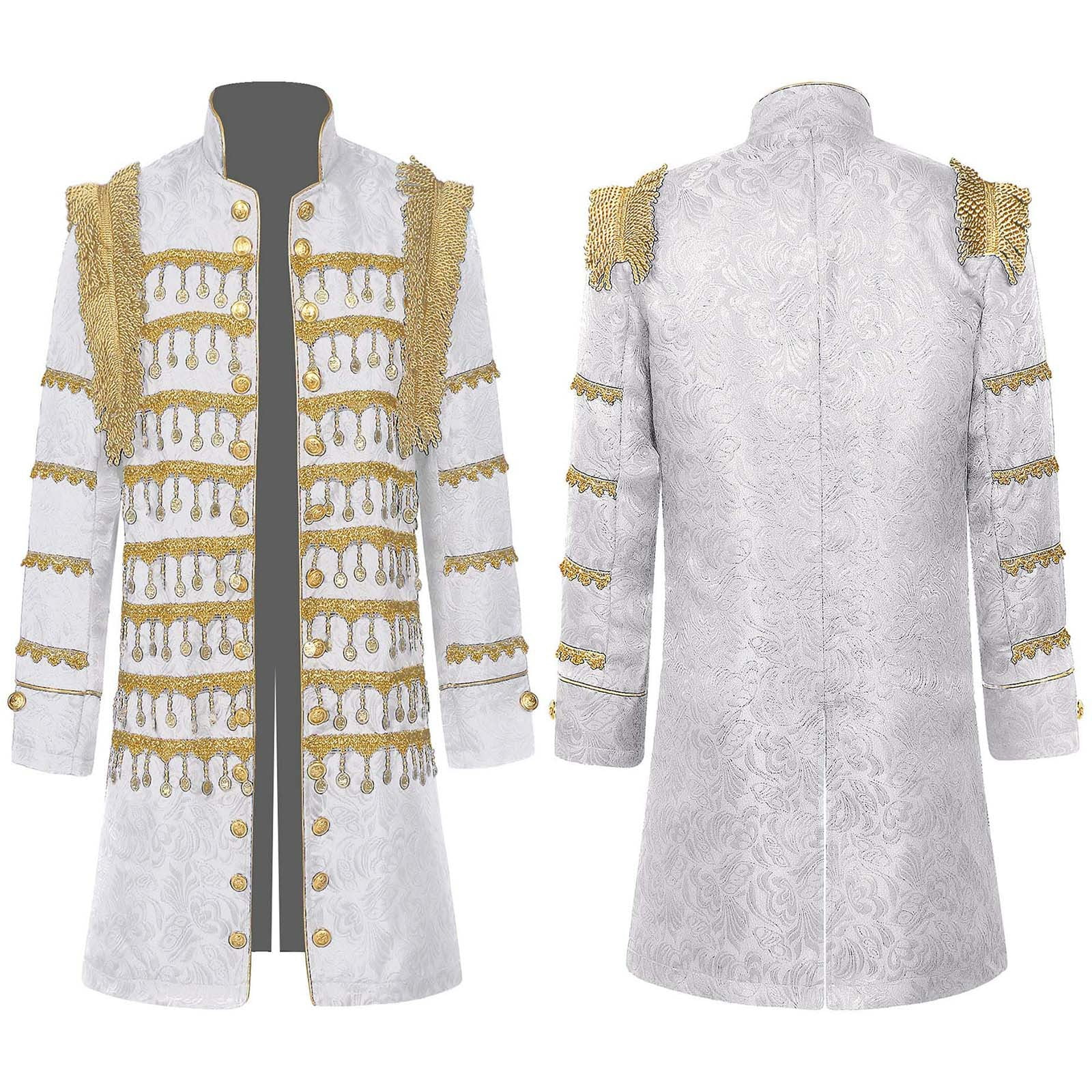 Mgmyaa Men's Vintage Stage Performance Long Tail Trench Coat with ...
