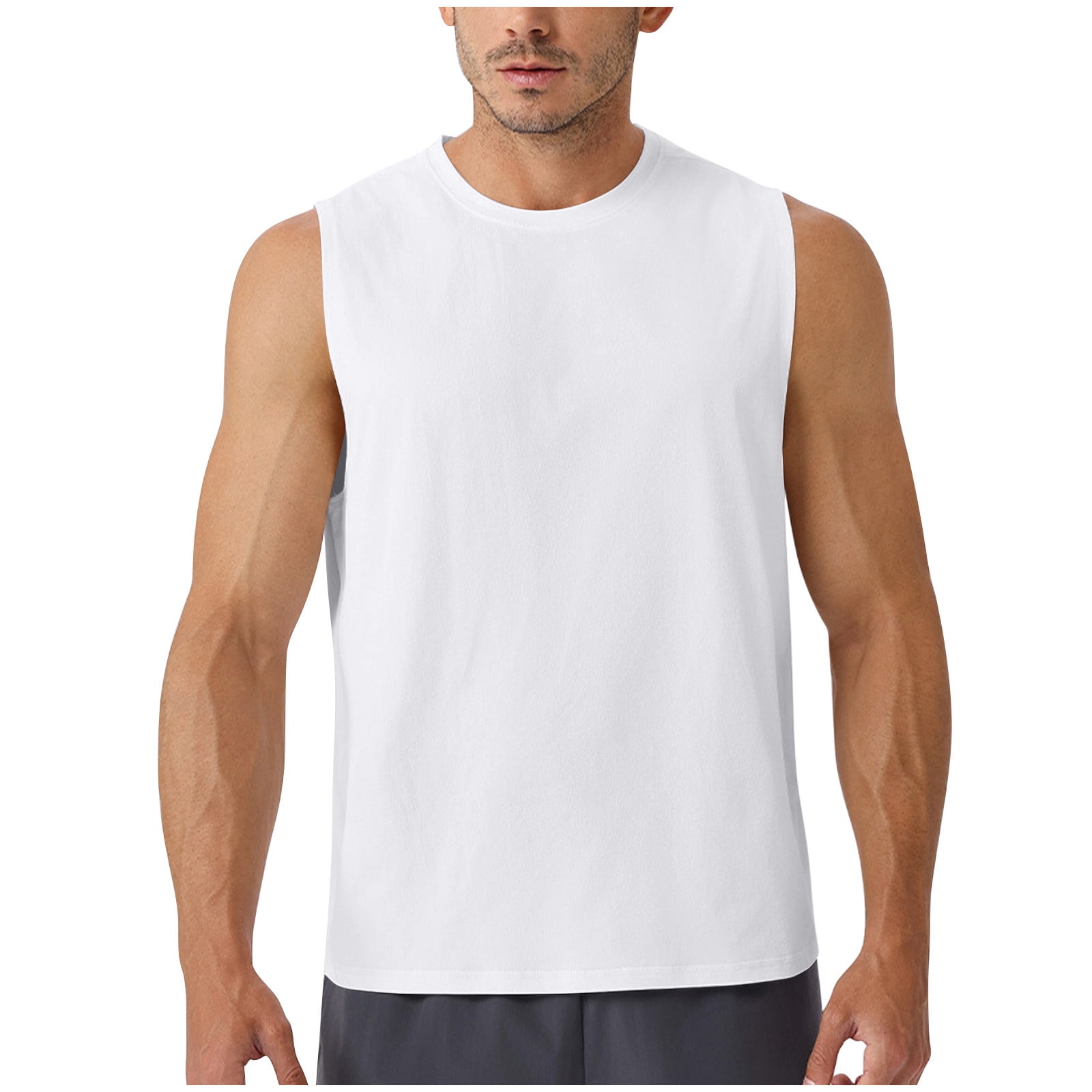 Mgmyaa Mens Workout Tank Tops Sleeveless Tee Shirts Men Muscle Shirt ...