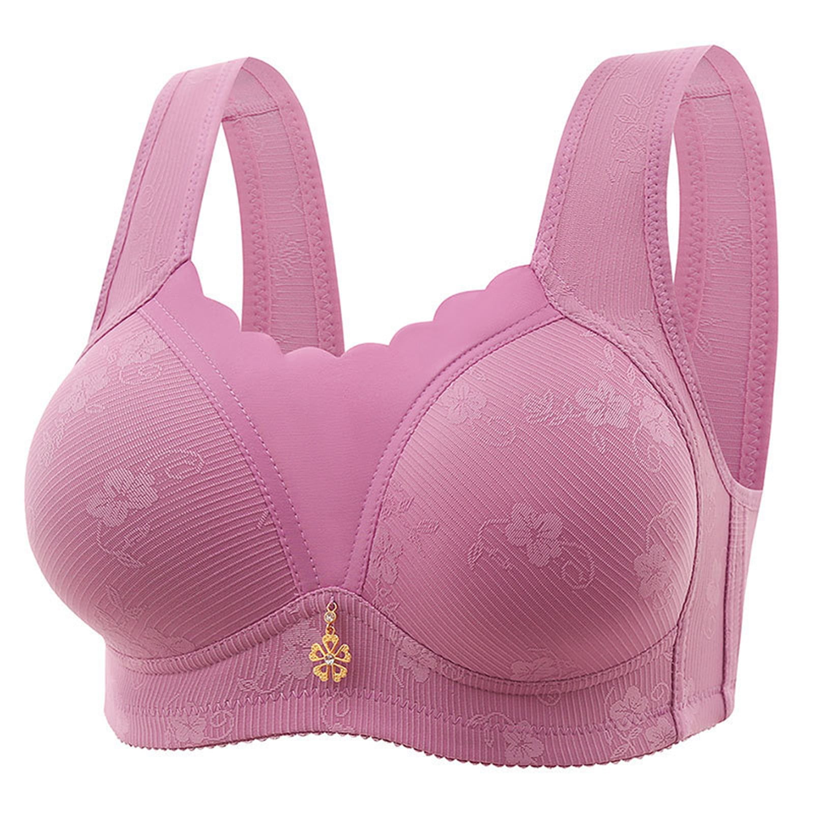 Mgmyaa Womans Solid Color Floral Pattern Wirefree Push Up Everyday Bra ...